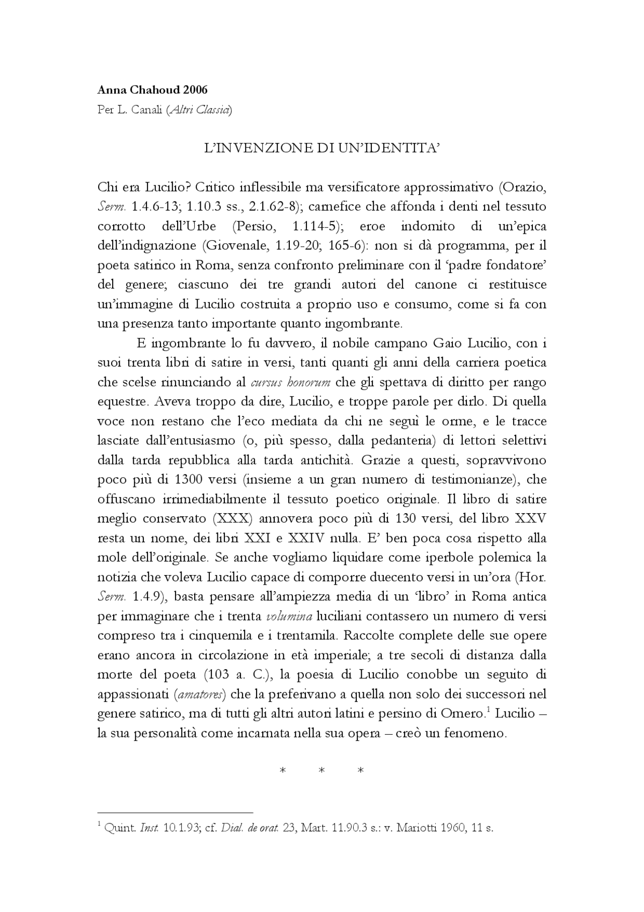 Lucilio Approfondimento Tematico Sulla Satira Dispense Di Lingua
