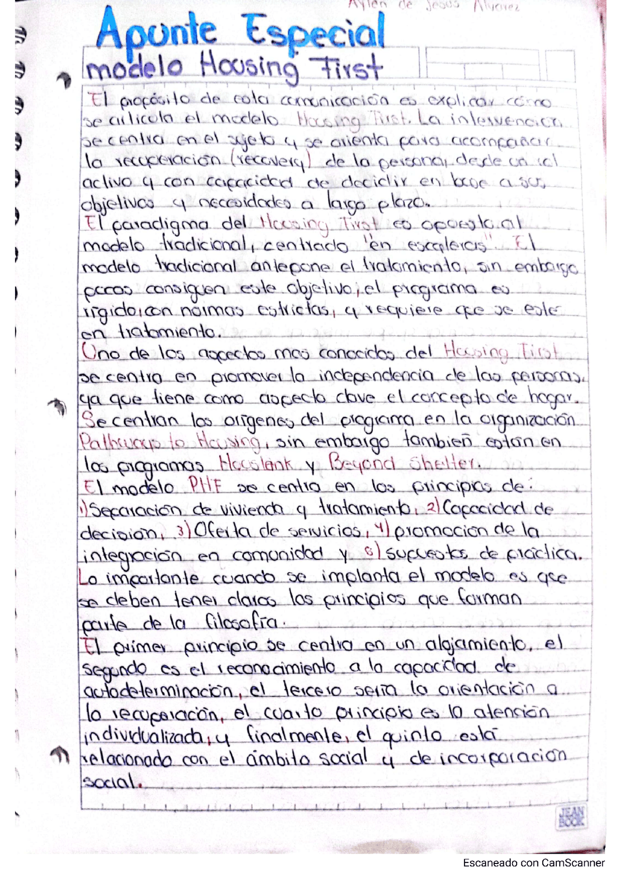 Modelo Housing First | Resúmenes de Gerontología | Docsity