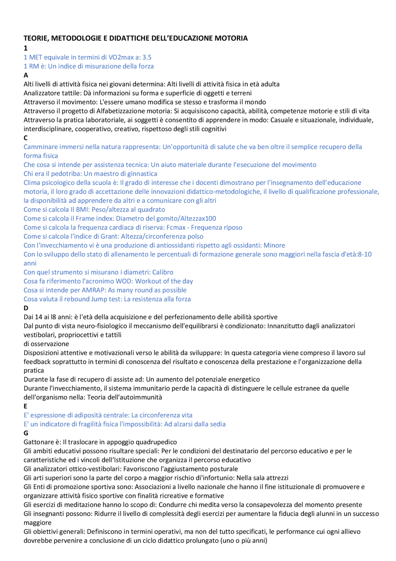 Teorie Metodologie E Didattiche Delleducazione Motoria Completo Di