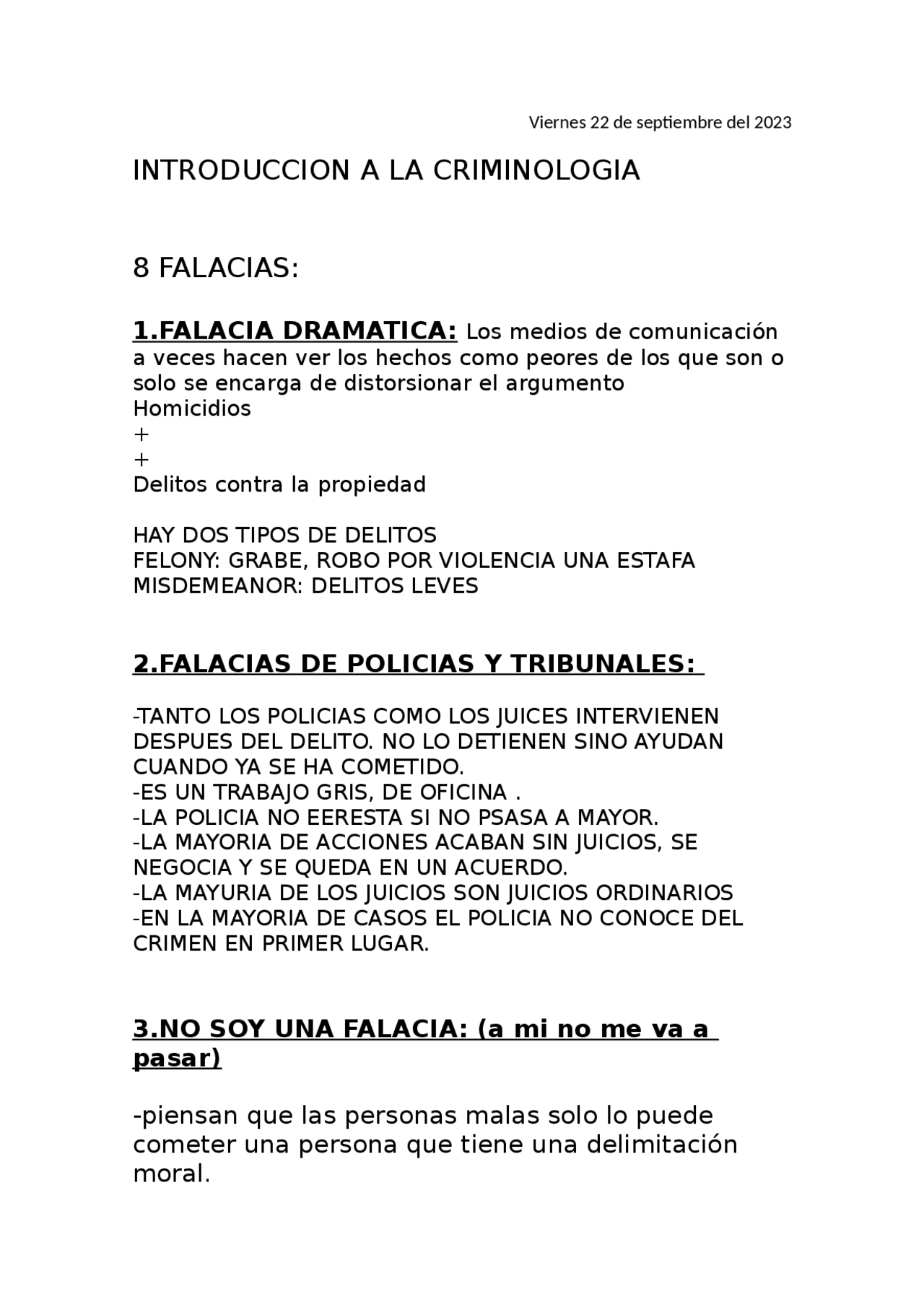 Apuntes De Primer Año De Introducción A La Criminología Apuntes De