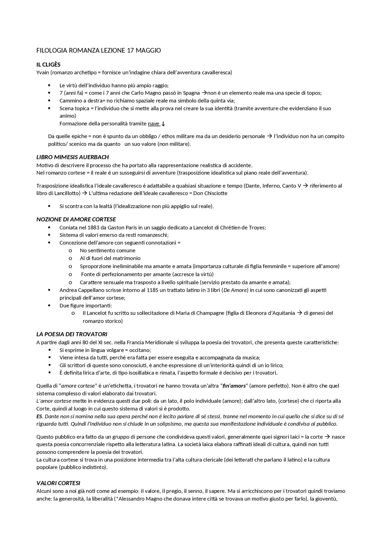 17° Lezione Filologia Romanza Appunti Di Filologia Romanza Docsity