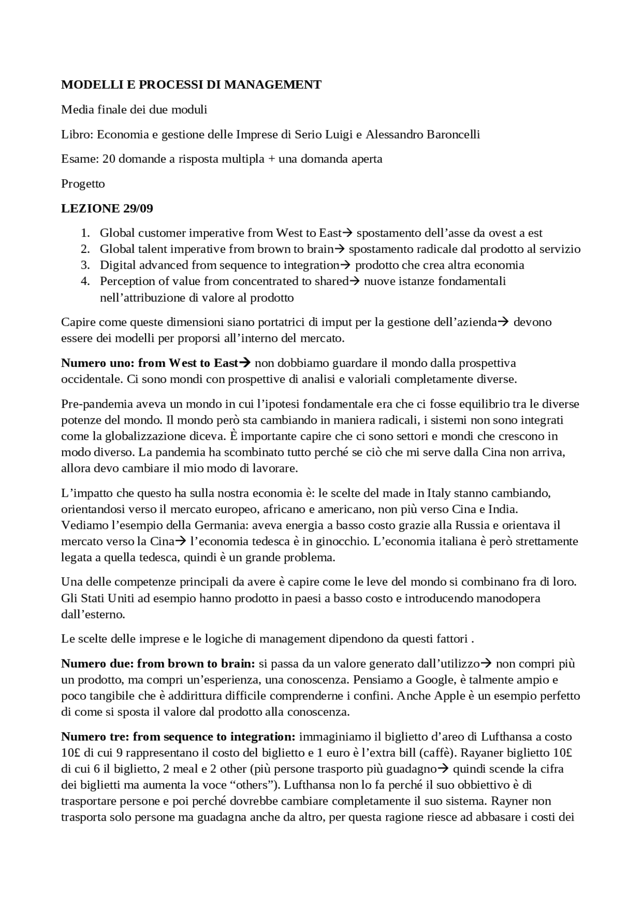 Modelli E Processi Di Management Appunti Di Project Management Docsity