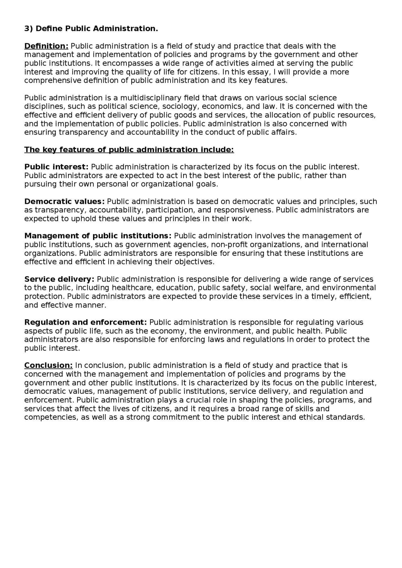 Define Public Administration? (Long Notes) | Study notes Political ...