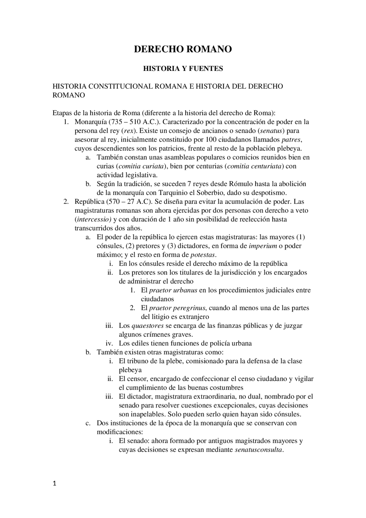 Apuntes Derecho Romano Apuntes De Derecho Romano Docsity