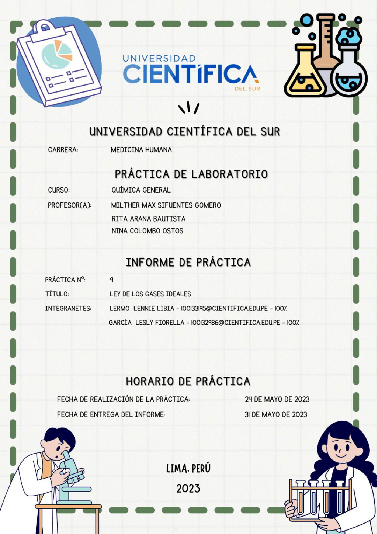 Un Informe De Química Diapositivas De Química Docsity