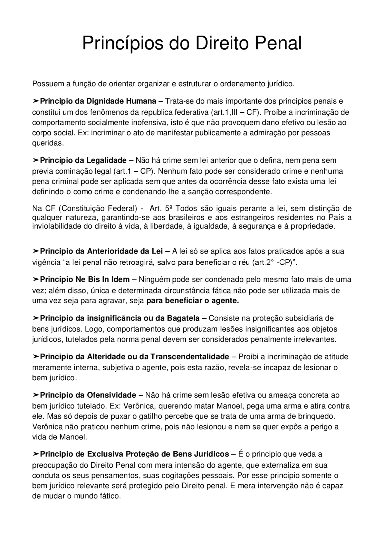 Principios De Direito Penal Resumos Direito Penal Docsity