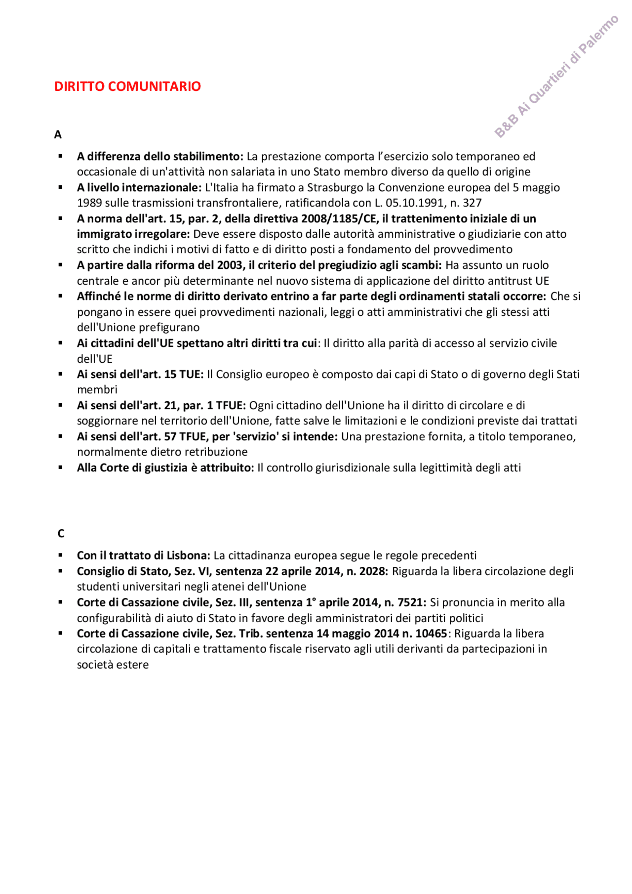 Diritto Comunitario Completo Di Risposte Corretto E Aggiornato 2023
