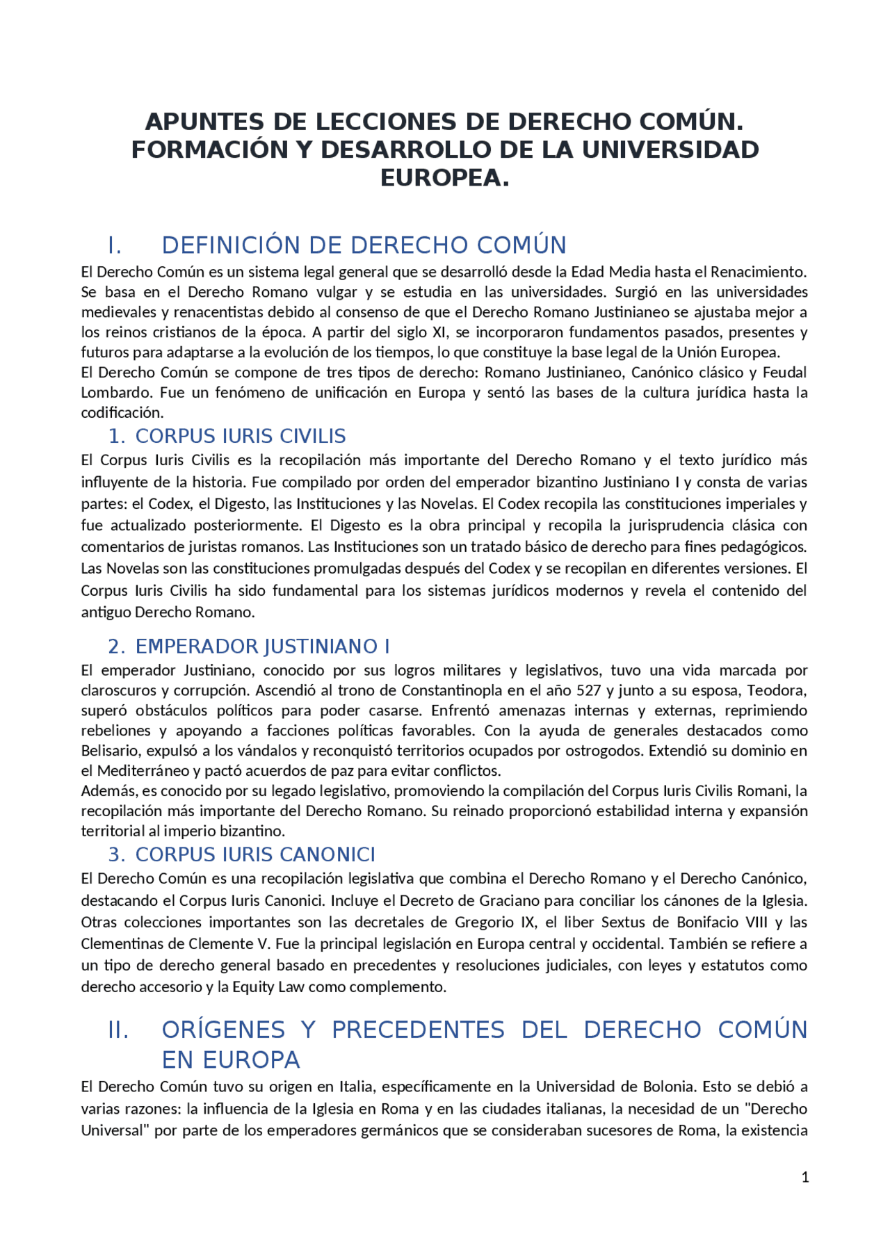 Resumen Libro Lecciones Derecho Común Y Formación De Universidades