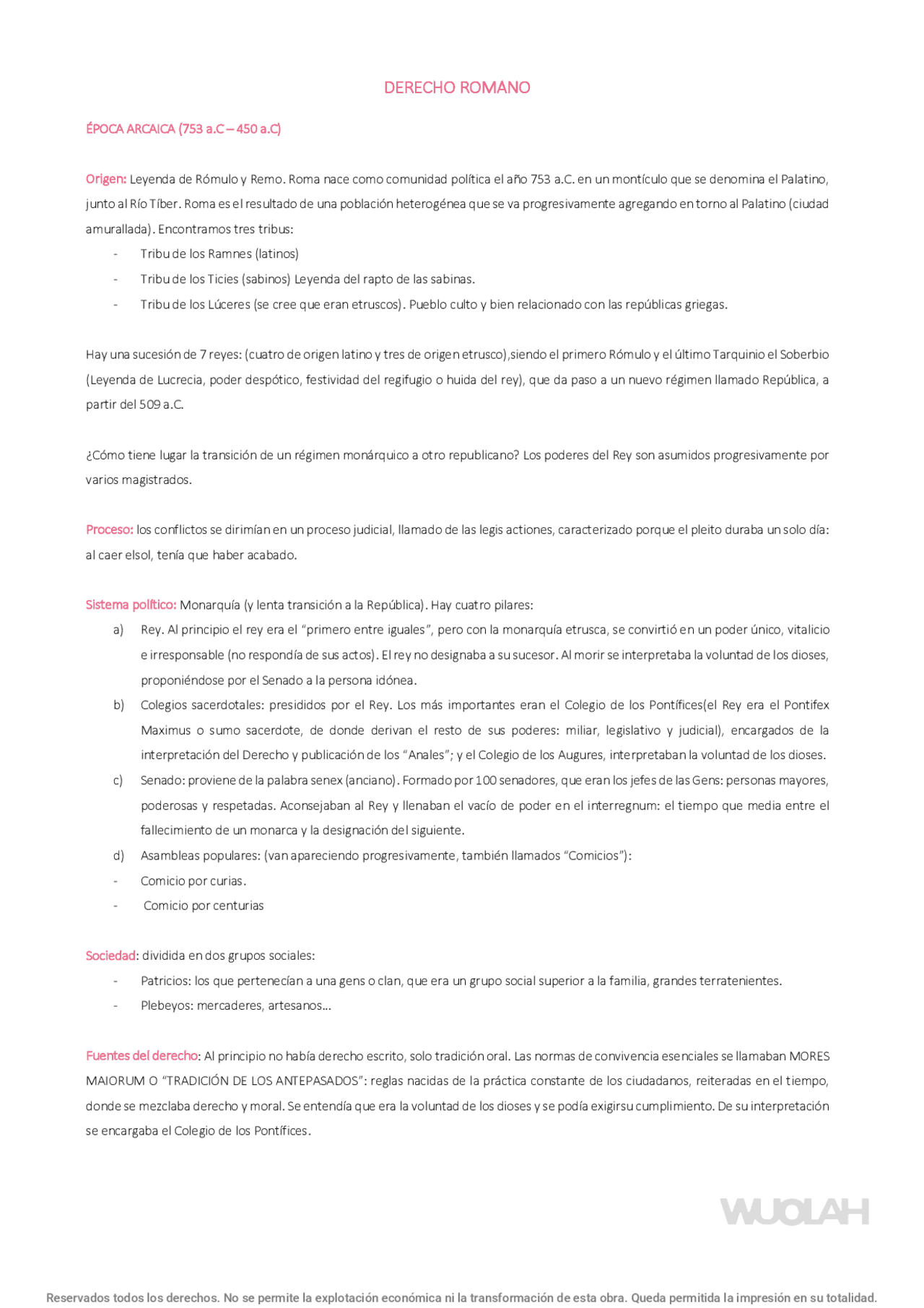 épocas Del Derecho Romano Apuntes De Derecho Romano Docsity