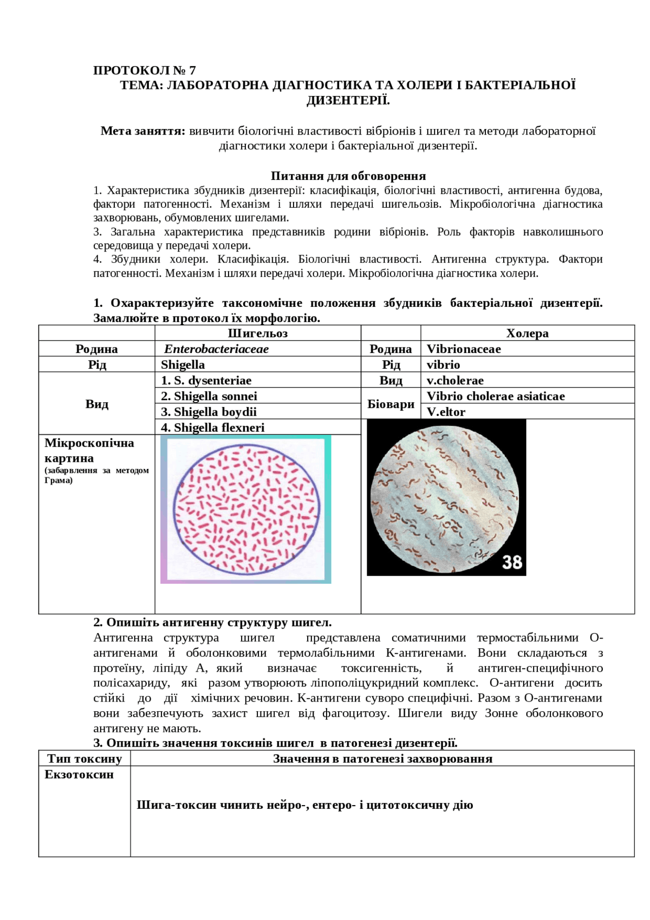 Проткол № 7 мікробіологія Конспекты лекций Микробиология Docsity