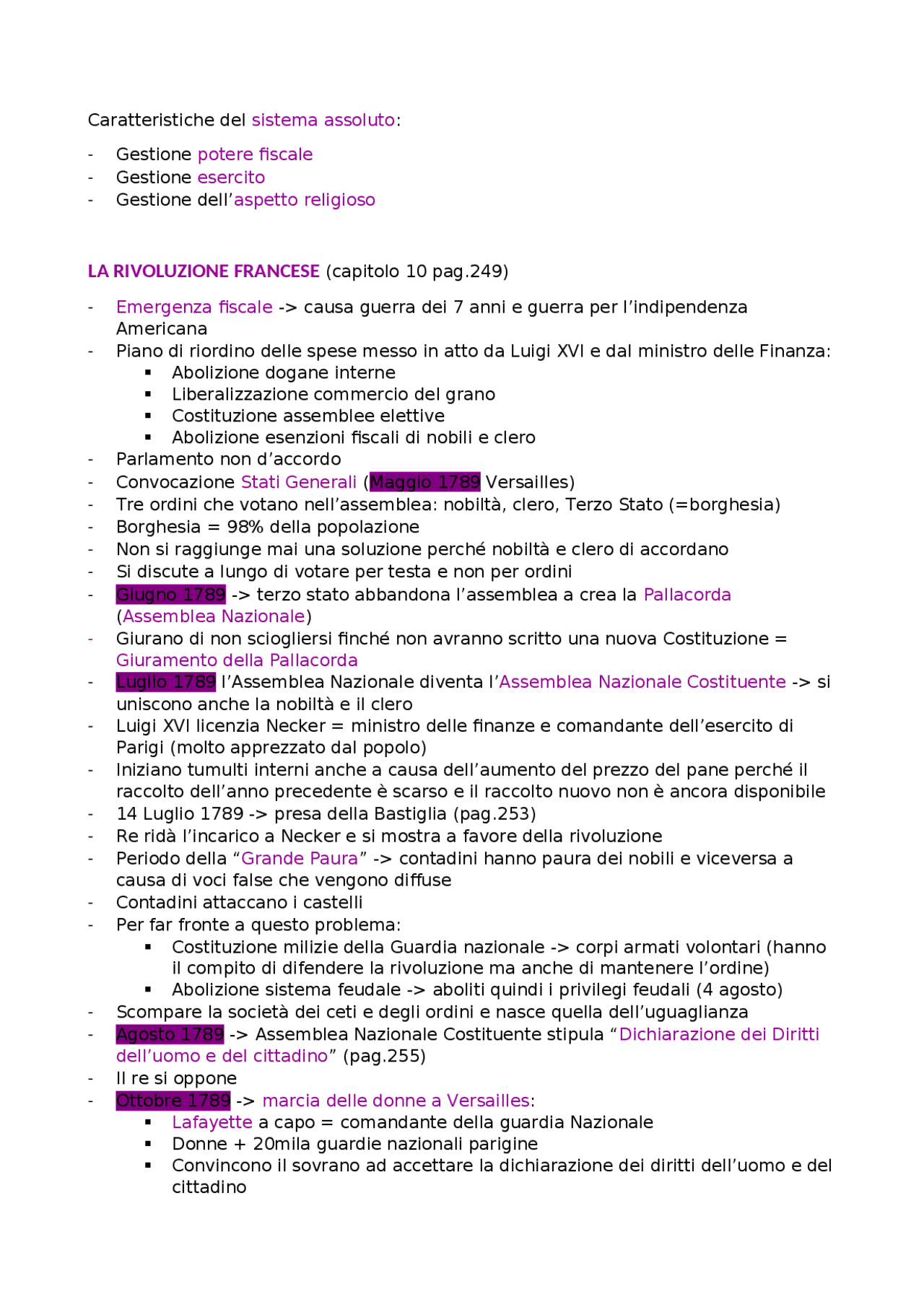 Rivoluzione Francese E Napoleone Bonaparte Schemi E Mappe Concettuali