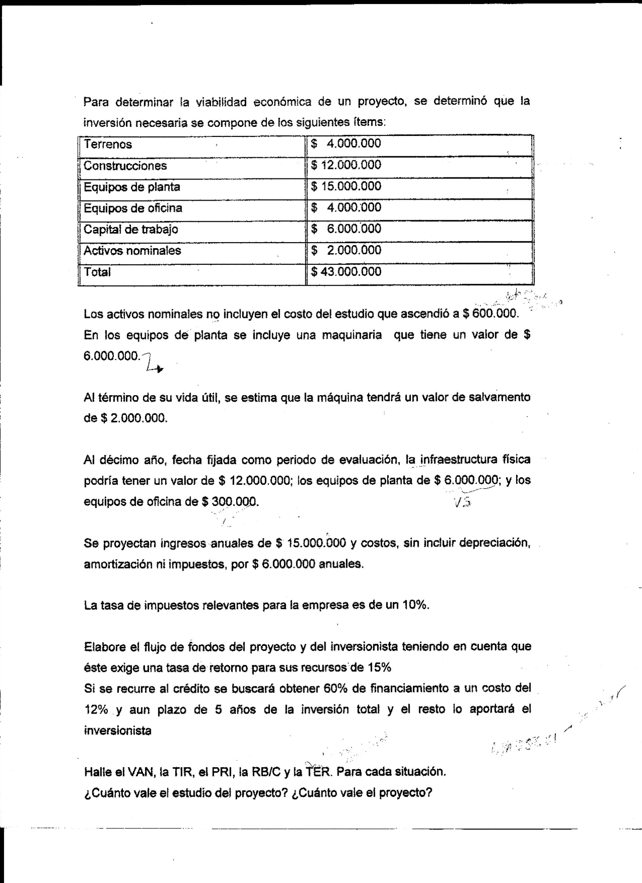 Ejercicio flujos de caja | Ejercicios de Contabilidad Financiera | Docsity