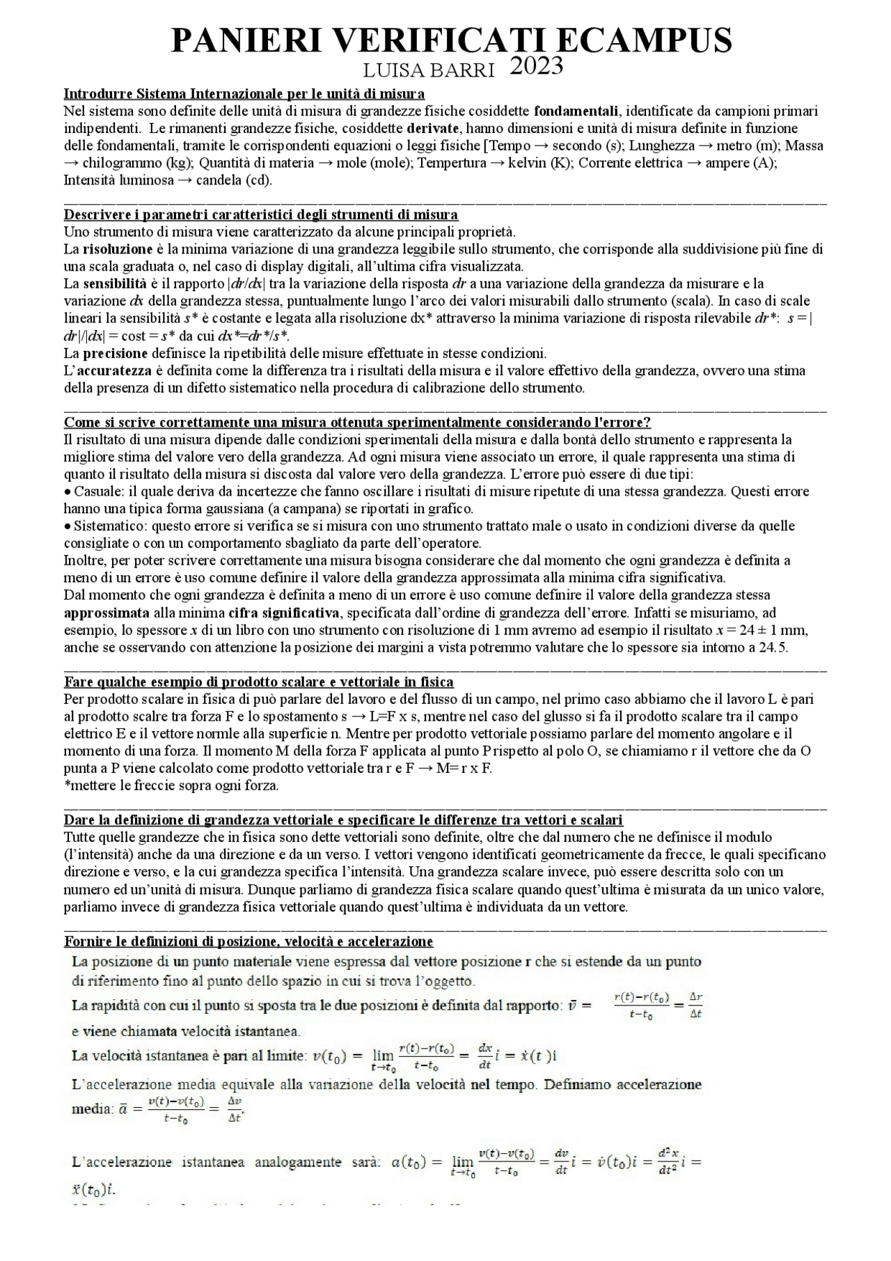 2023 Paniere Aperte Fisica Ingegneria Industriale Dm 27004 Docente