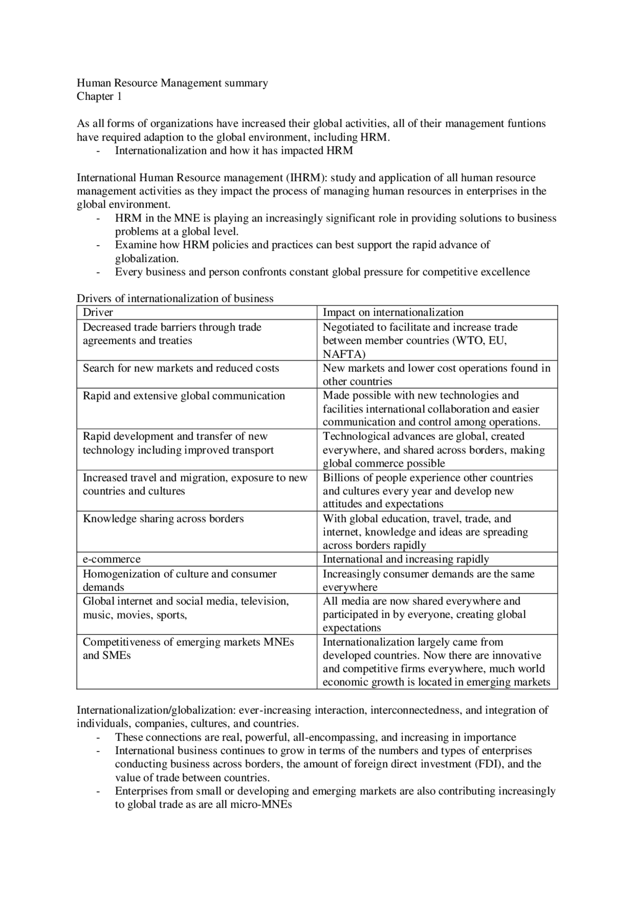 Human Resource Management Summary (HRM) Latest Version | Exams Human ...