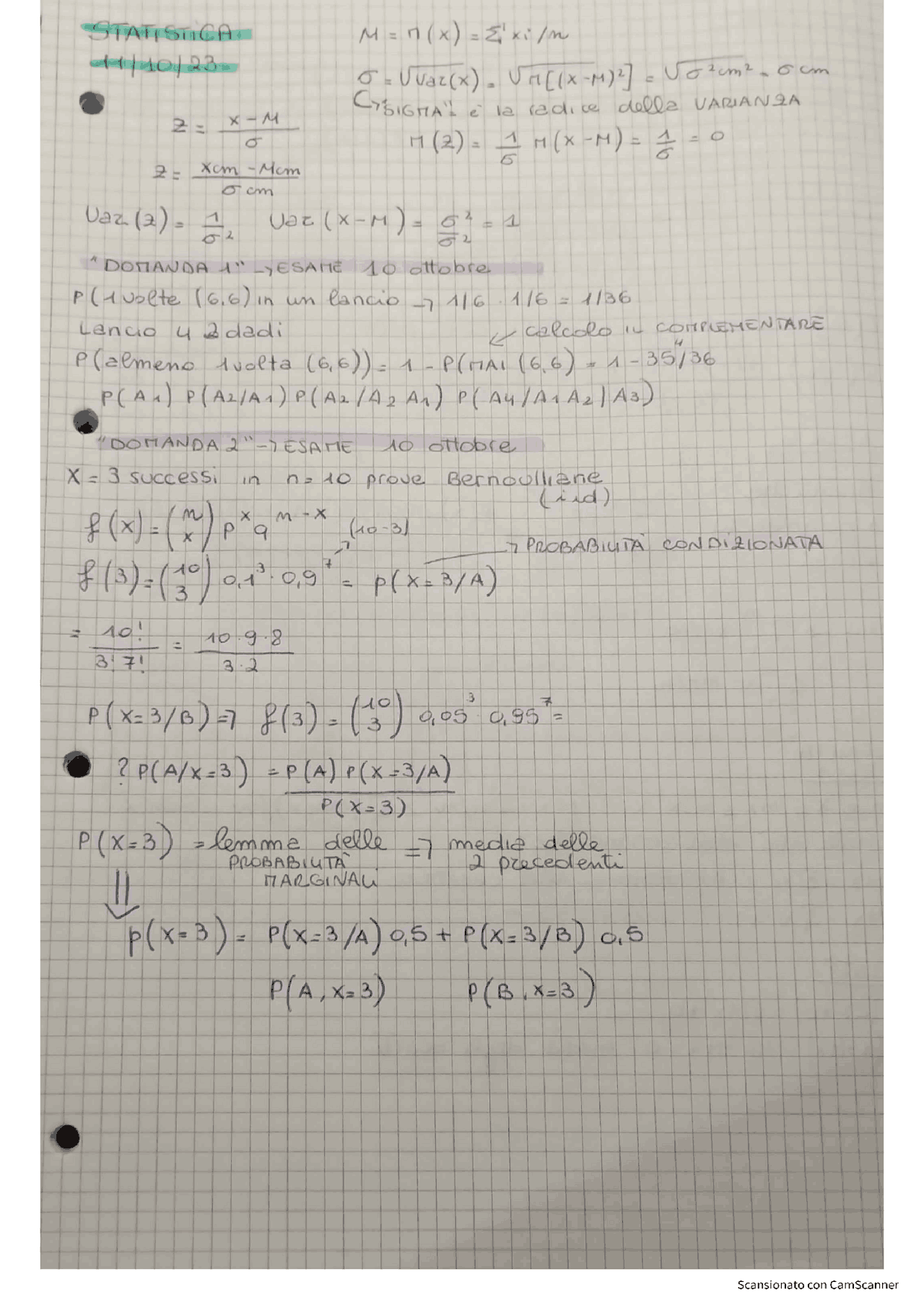Statistica Lezione 8 Appunti Di Statistica Docsity