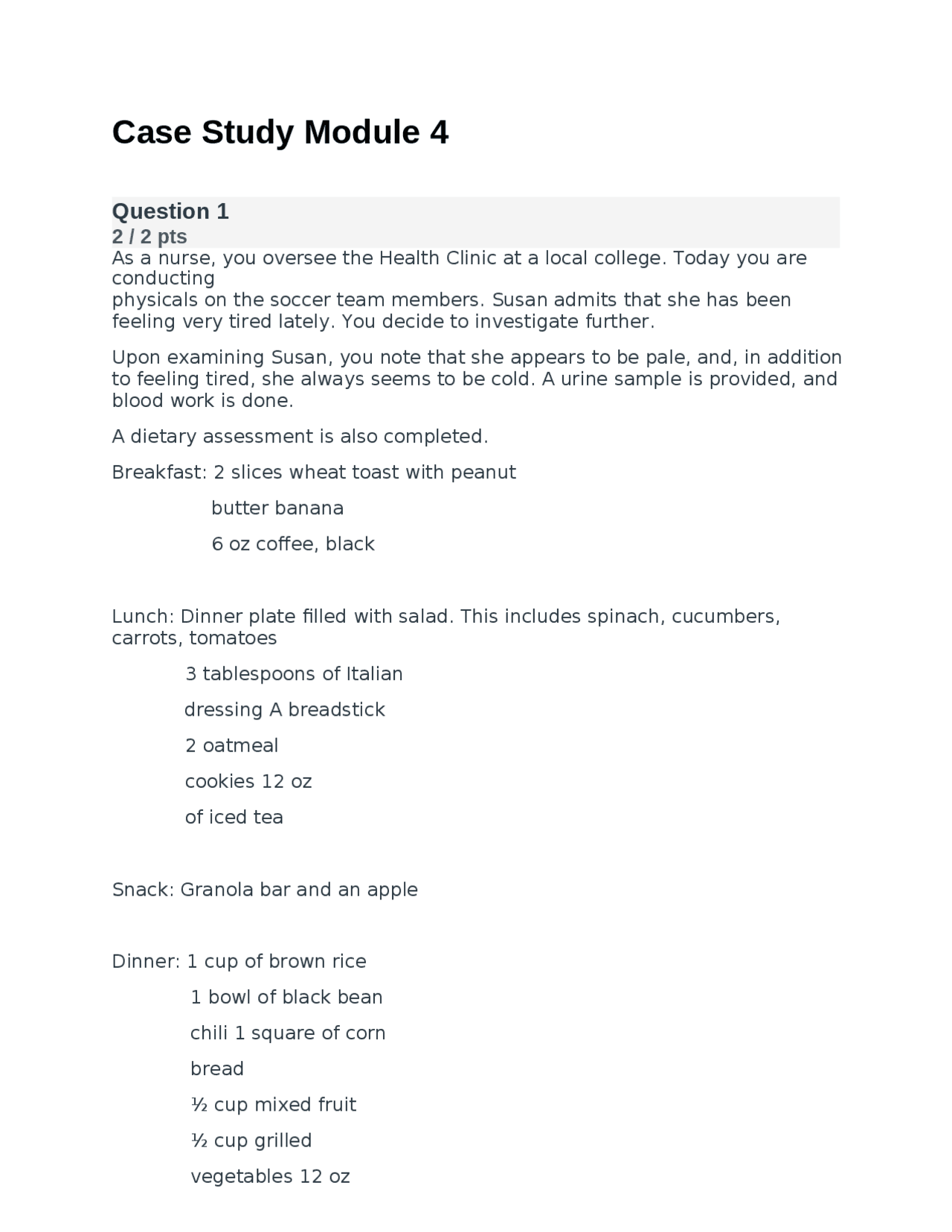 BIOD121 Case Study Module 4 | Exams Nursing | Docsity