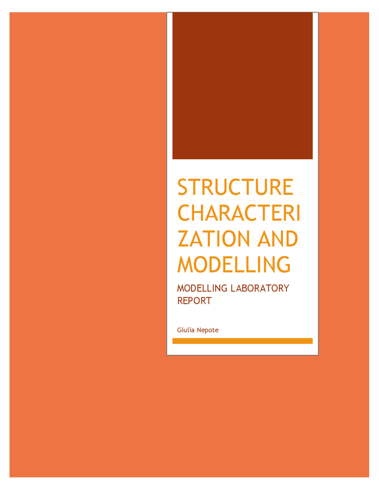 Lab Report Structure Characterization and Modelling | Prove d'esame di Chimica Computazionale ...