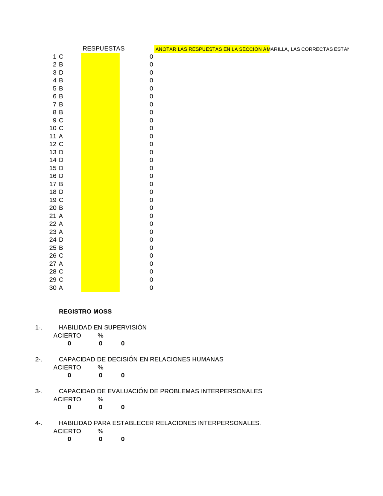 Test de MOSS automatizado - Excel | Guías, Proyectos, Investigaciones ...