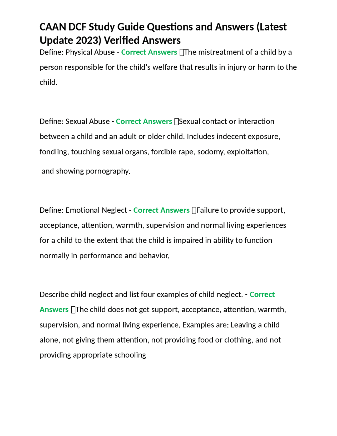 CAAN DCF Study Guide Questions and Answers (Latest Update 2023 ...