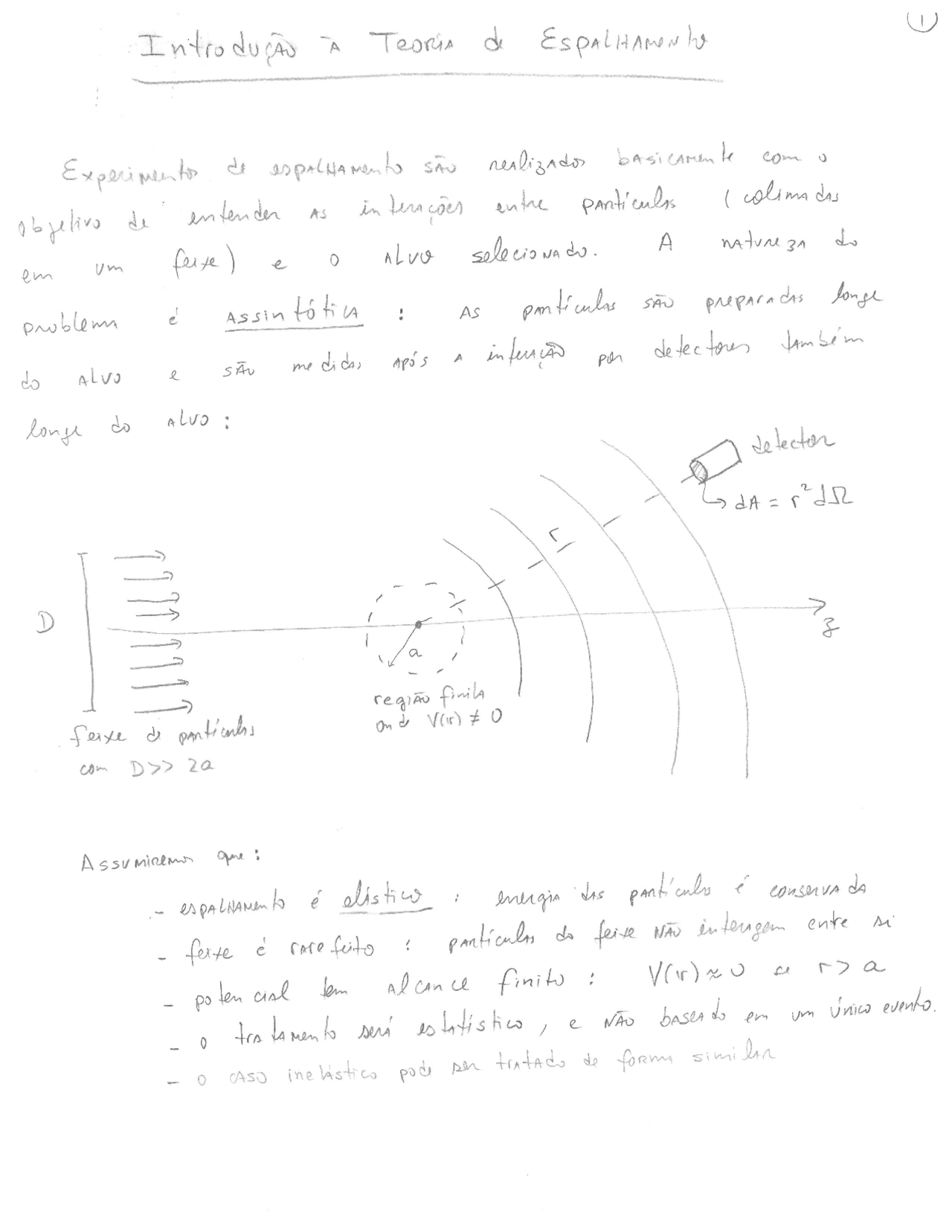 Revisão sobre teoria de espalhamento | Esquemas Mecânica Quântica | Docsity