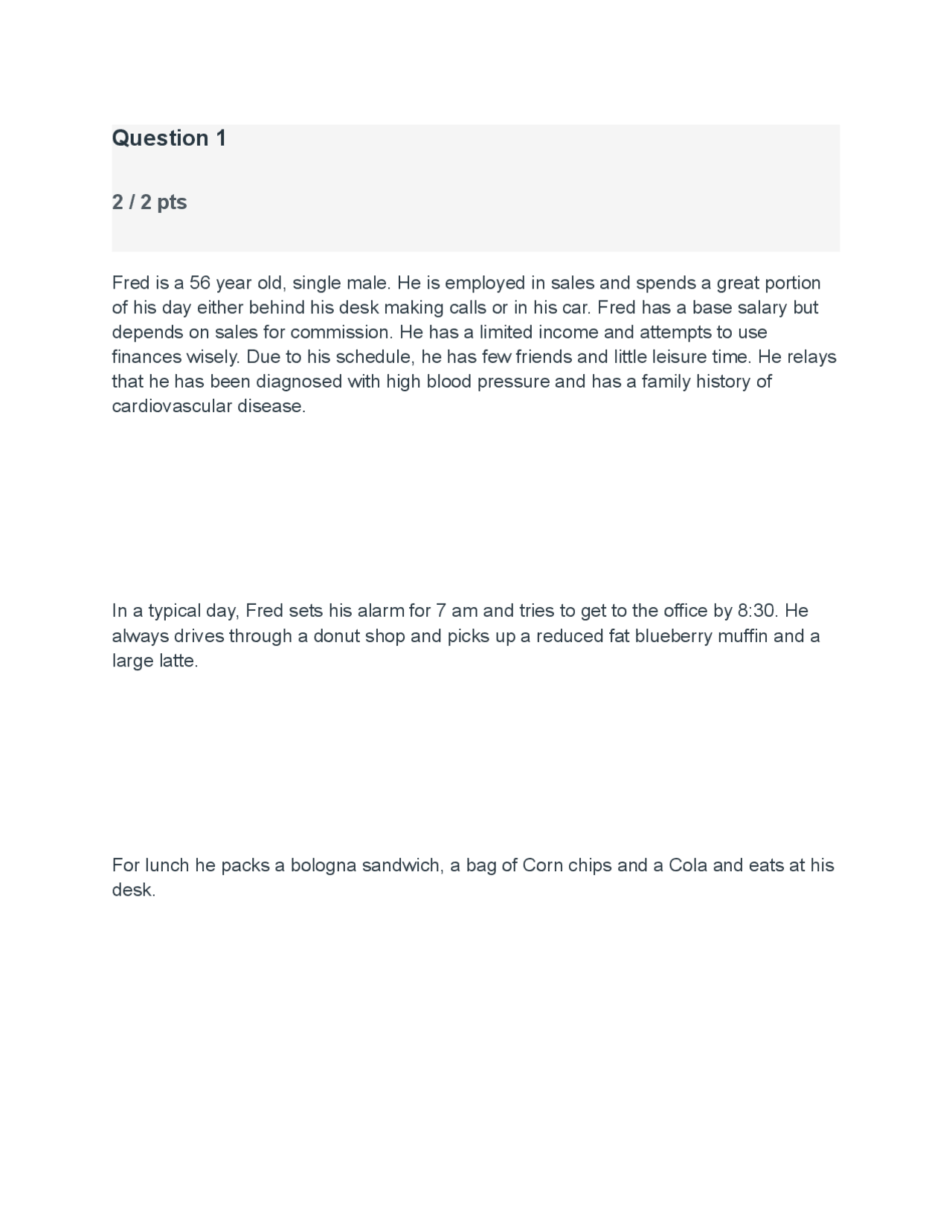 BIO 121 Case Study Module 1 (Liberty university) | Exercises Nutrition ...