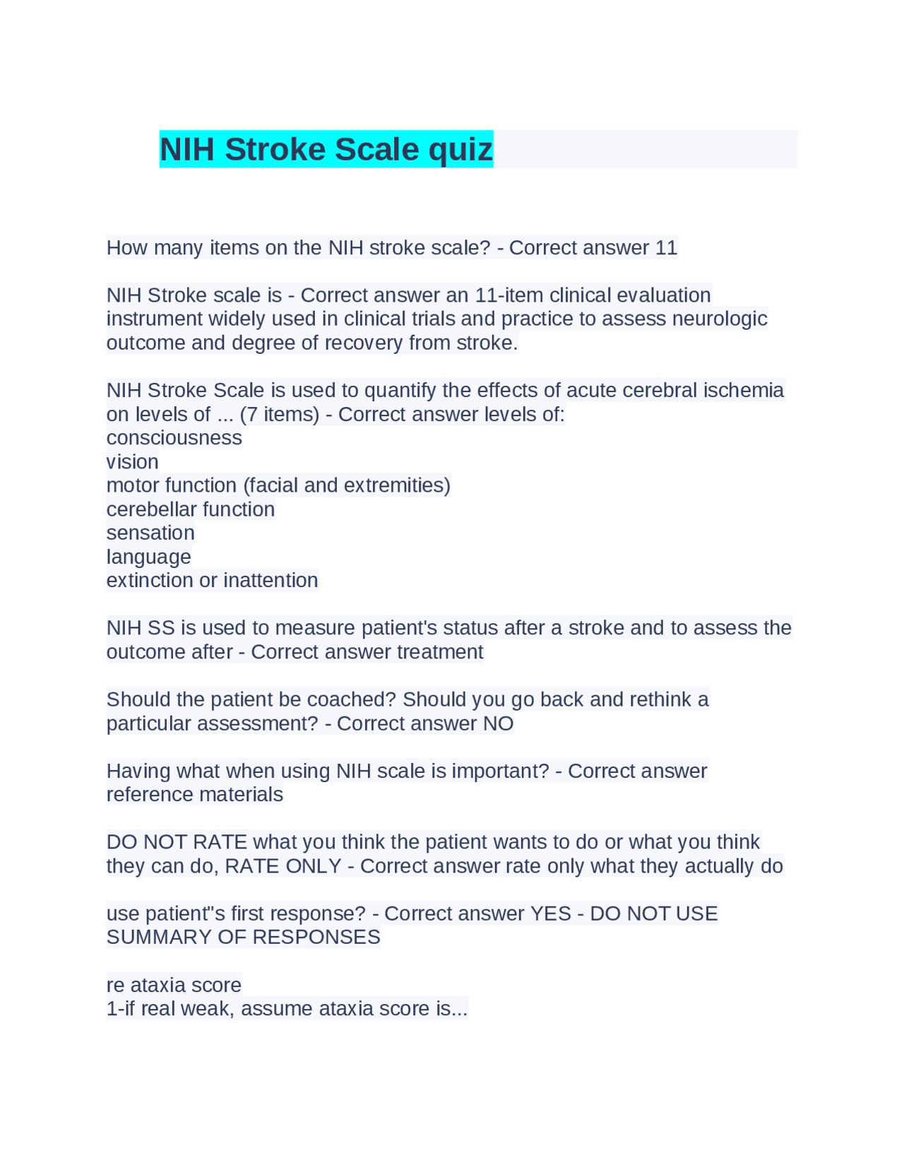 Nihss Stroke Scale Score Sheet Pdf Free - Infoupdate.org