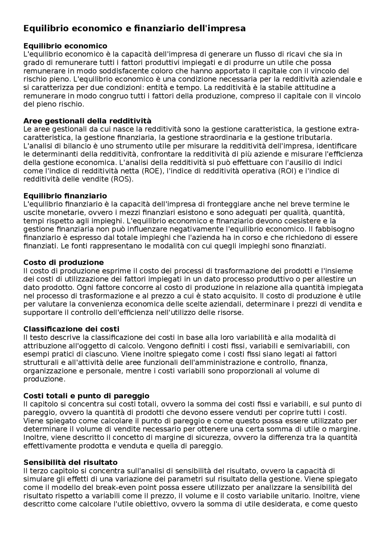 Riassunto secondo modulo slide economia aziendale | Schemi e mappe concettuali di Economia ...