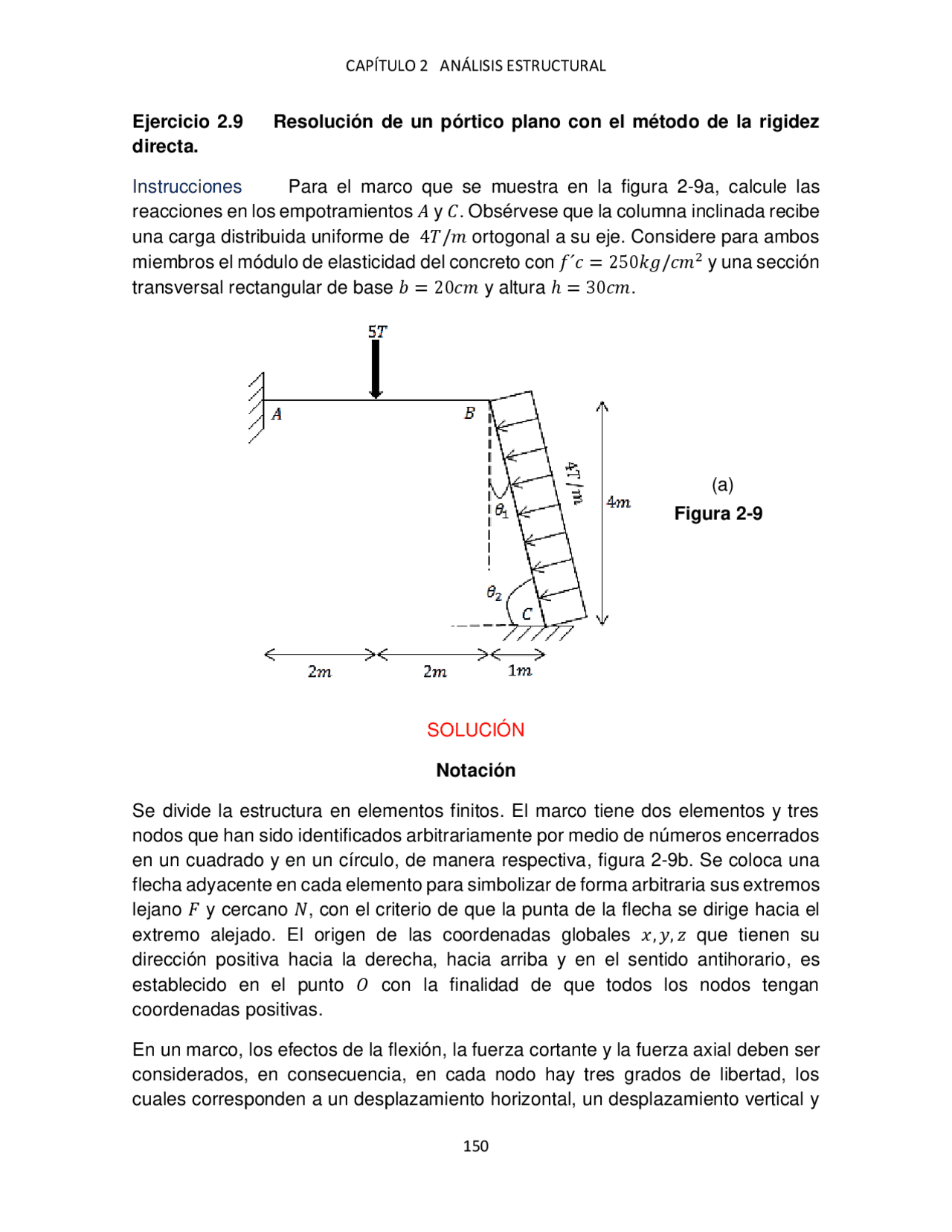 Ejercicio Propuesto Para Resolver En Análisis Estructural Dos