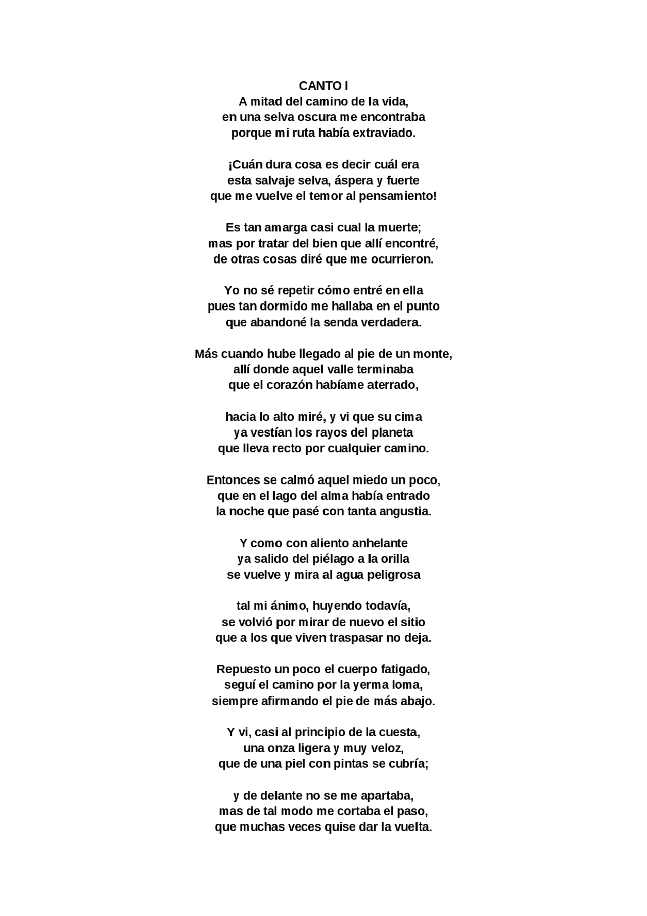 Análisis canto 1 divina comedia | Apuntes de Lengua y Literatura | Docsity