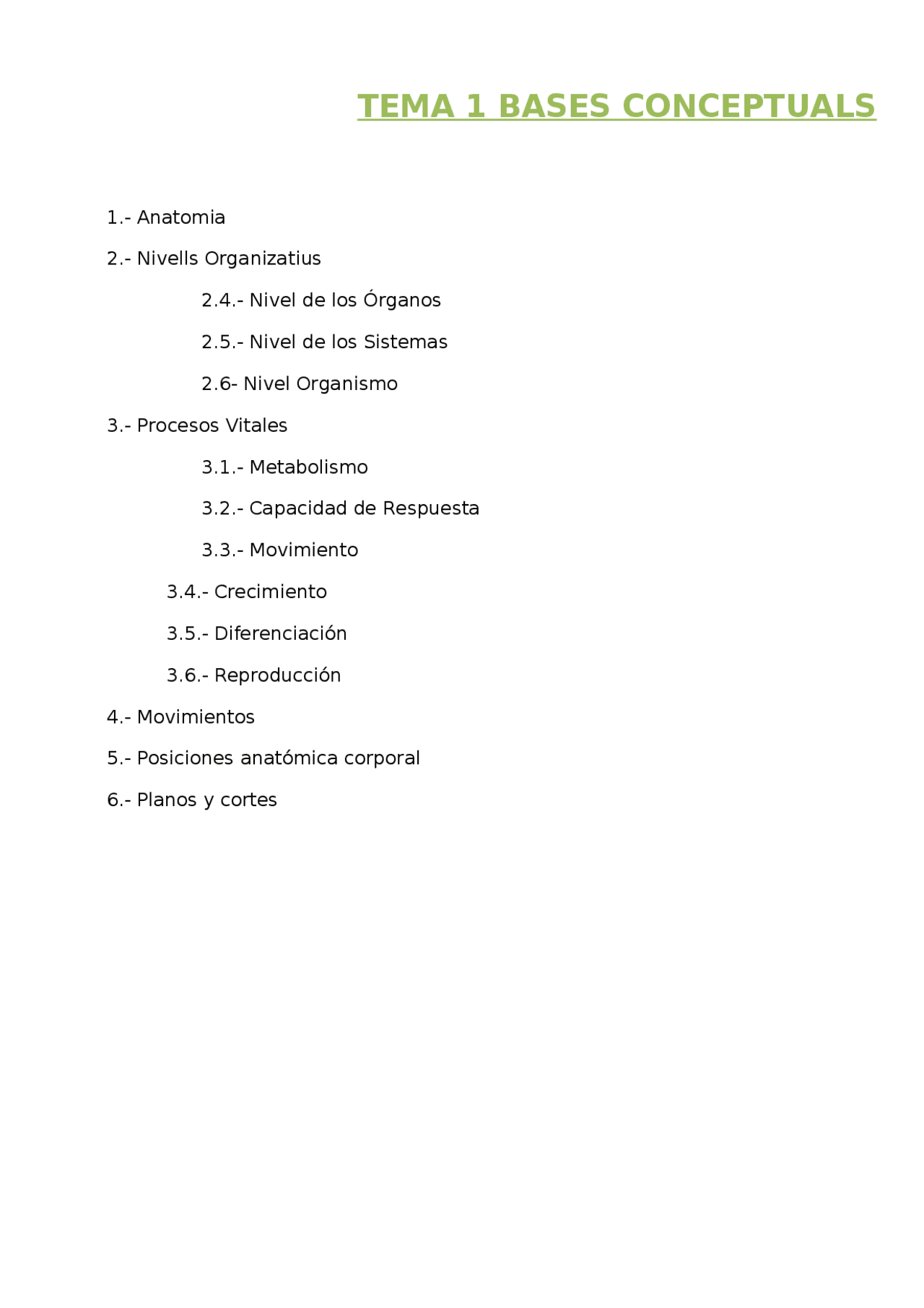 Bases Conceptuales Anatomia Resúmenes De Anatomía Docsity