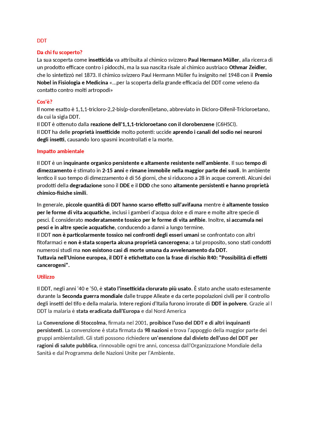 DDT antico insetticida | Schemi e mappe concettuali di Scienze della ...