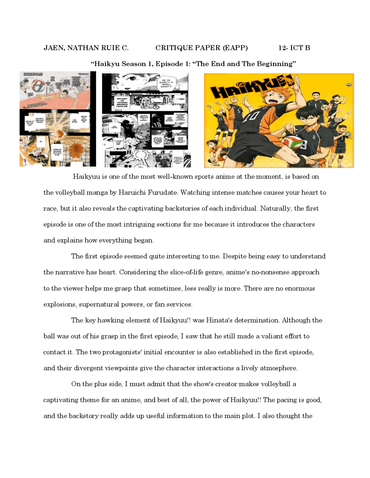 Haikyuu Season 1, Episode 1: The End and The Beginning | Summaries ...