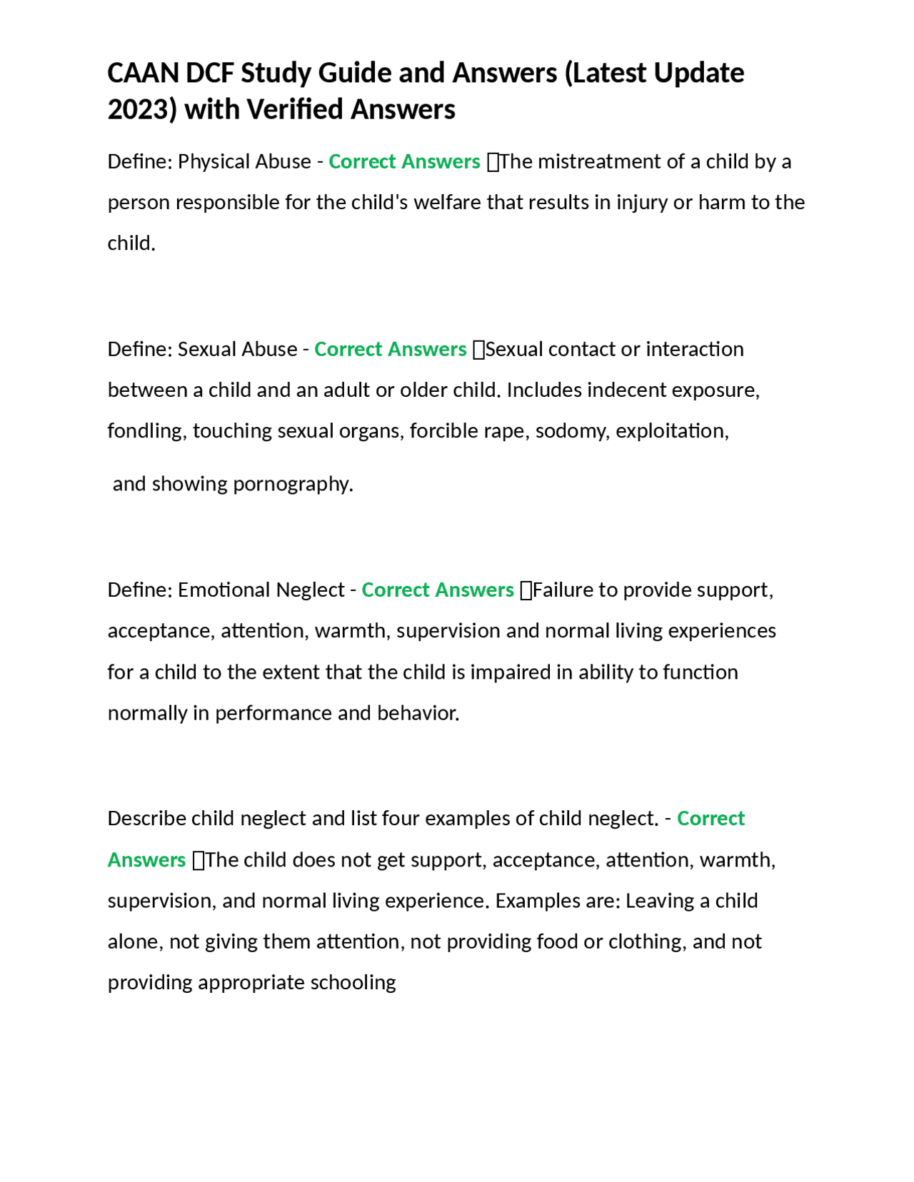 CAAN DCF Study Guide and Answers (Latest Update 2023) with Verified ...