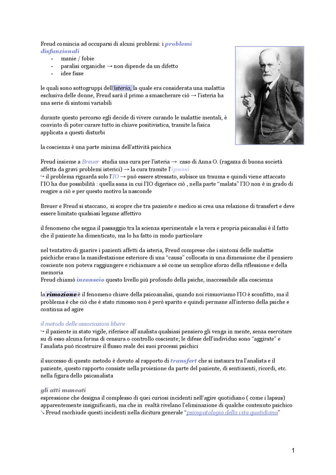 Riassunto Sigmund Freud Appunti Di Scienze Umane Docsity