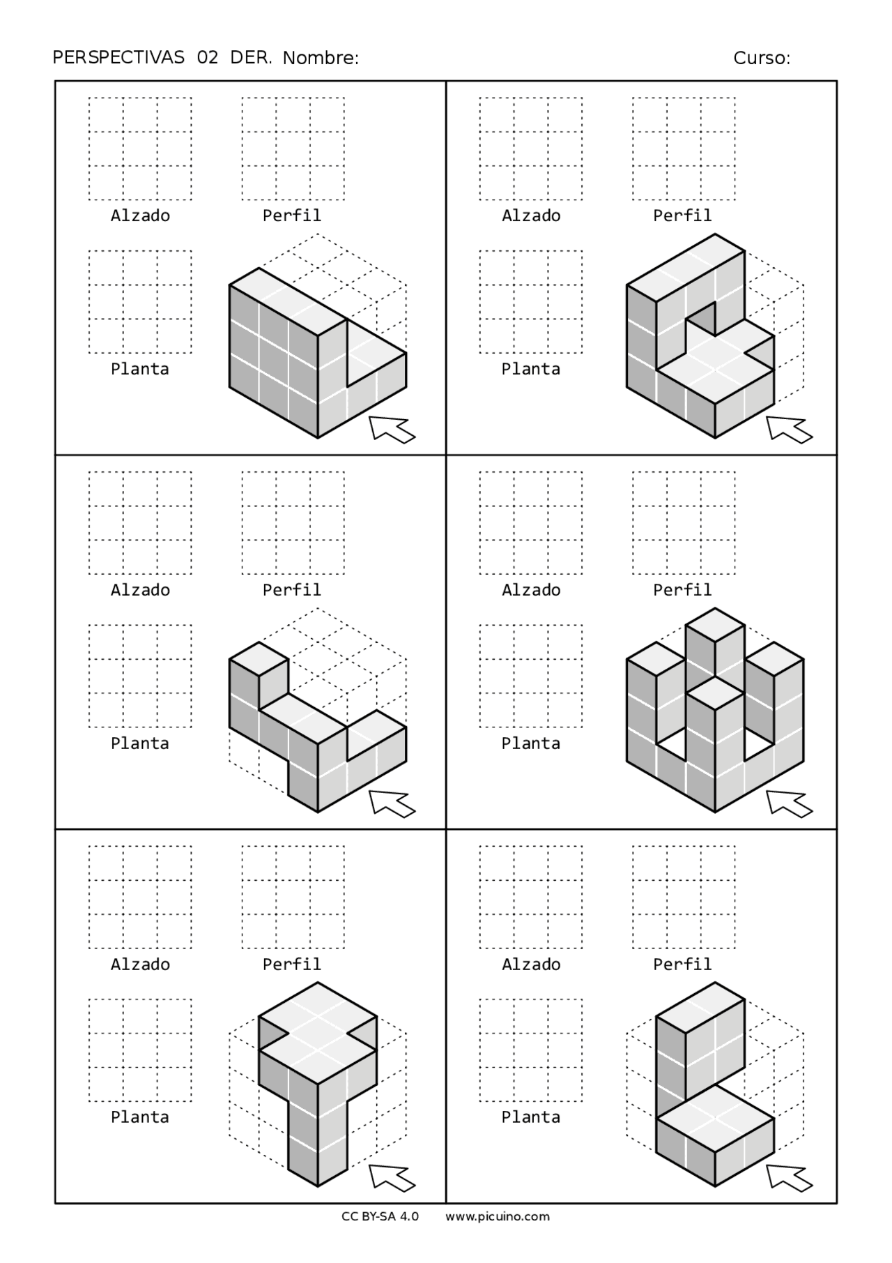 Ejercicios de vistas isometricas | Ejercicios de Dibujo Técnico | Docsity
