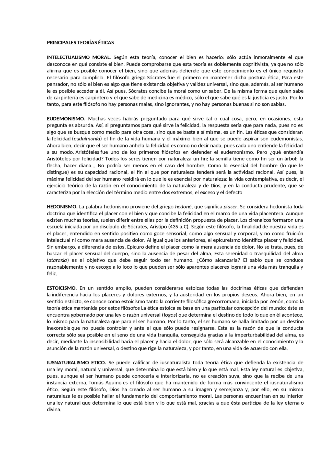 RESUMEN DE LAS PRINCIPALES TEORIAS ETICAS | Esquemas y mapas conceptuales de Psicolingüística ...