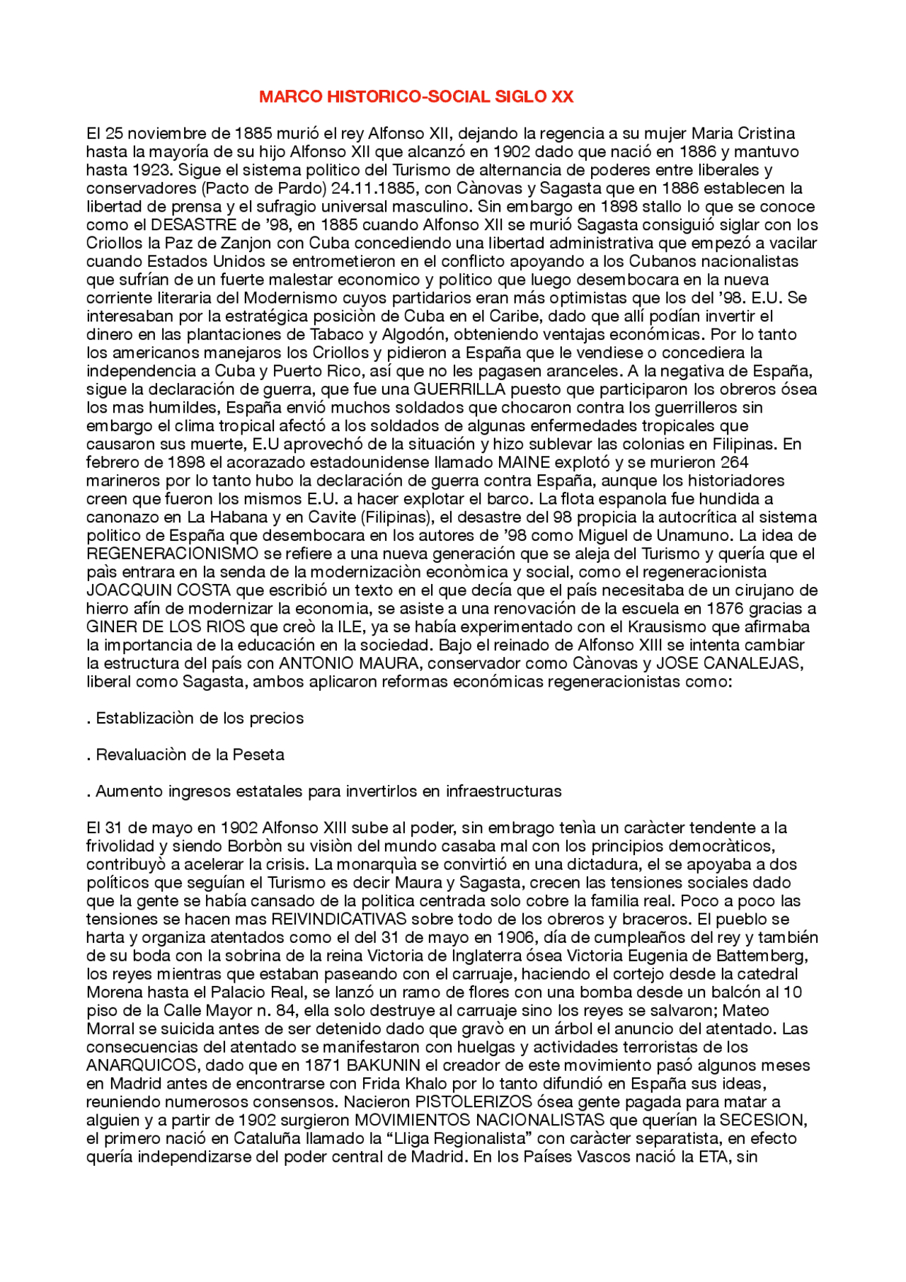 Il Modernismo In Spagna Appunti Di Spagnolo Docsity