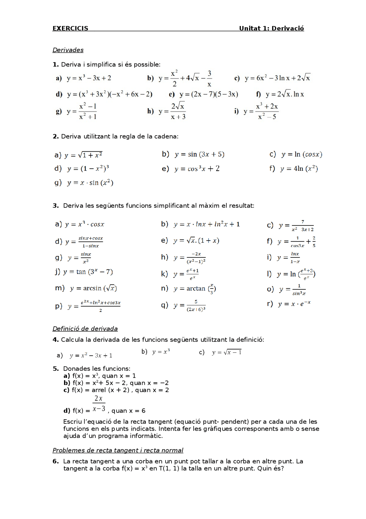 Ejercicios De Límites Ejercicios De Matemáticas Docsity