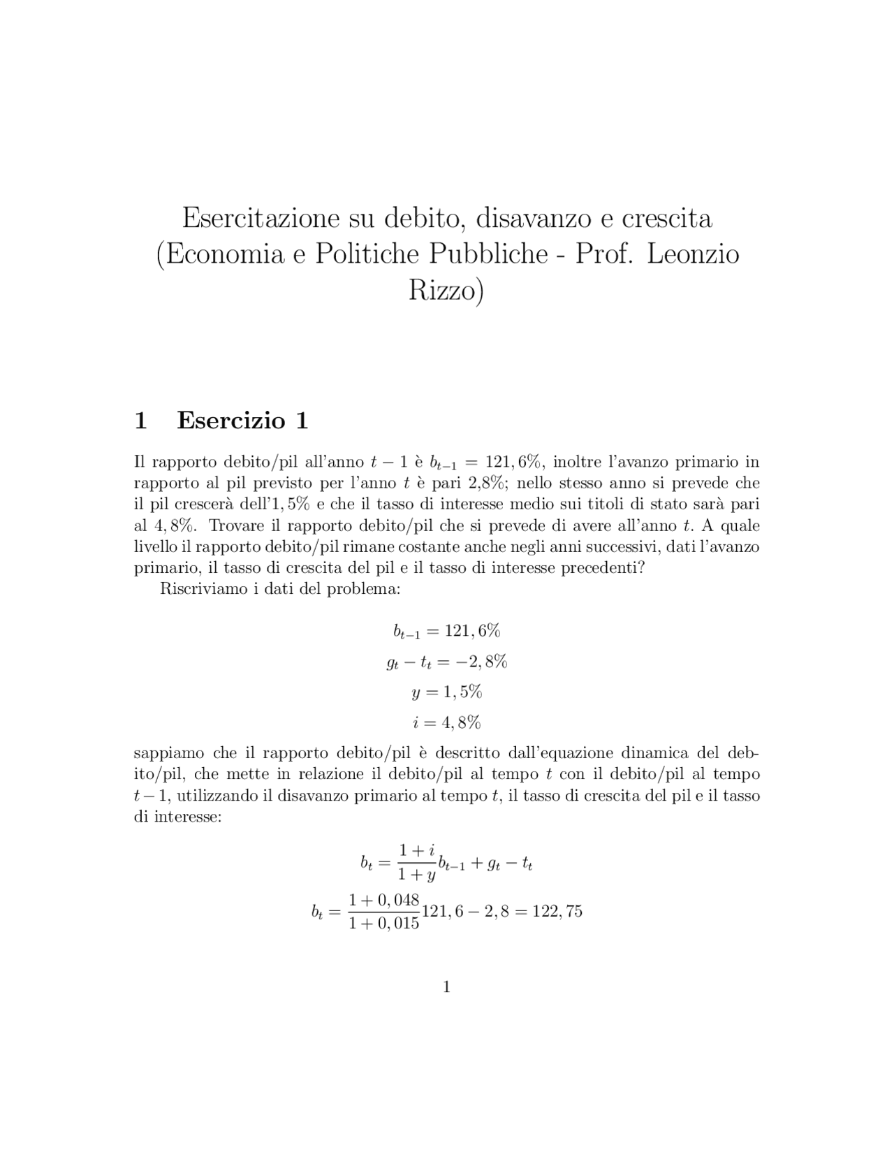 Econometria esercizi | Schemi e mappe concettuali di Econometria | Docsity