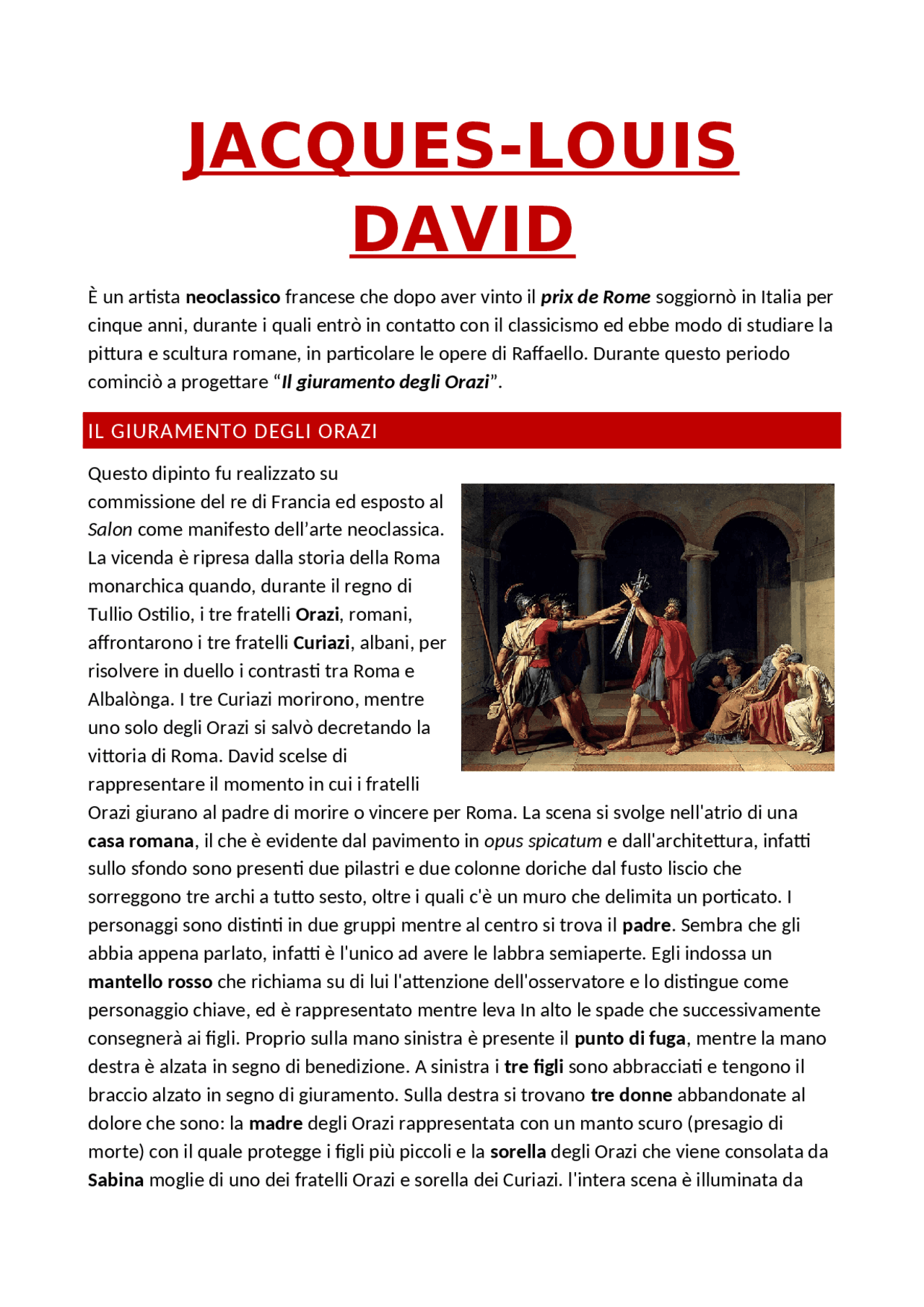 JACQUES-LOUIS DAVID opere | Appunti di Elementi di storia dell'arte ed ...