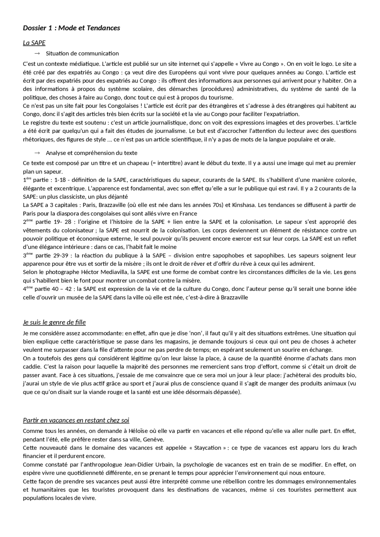 Testi Francese Orale 2 Appunti Di Lingua Francese Docsity