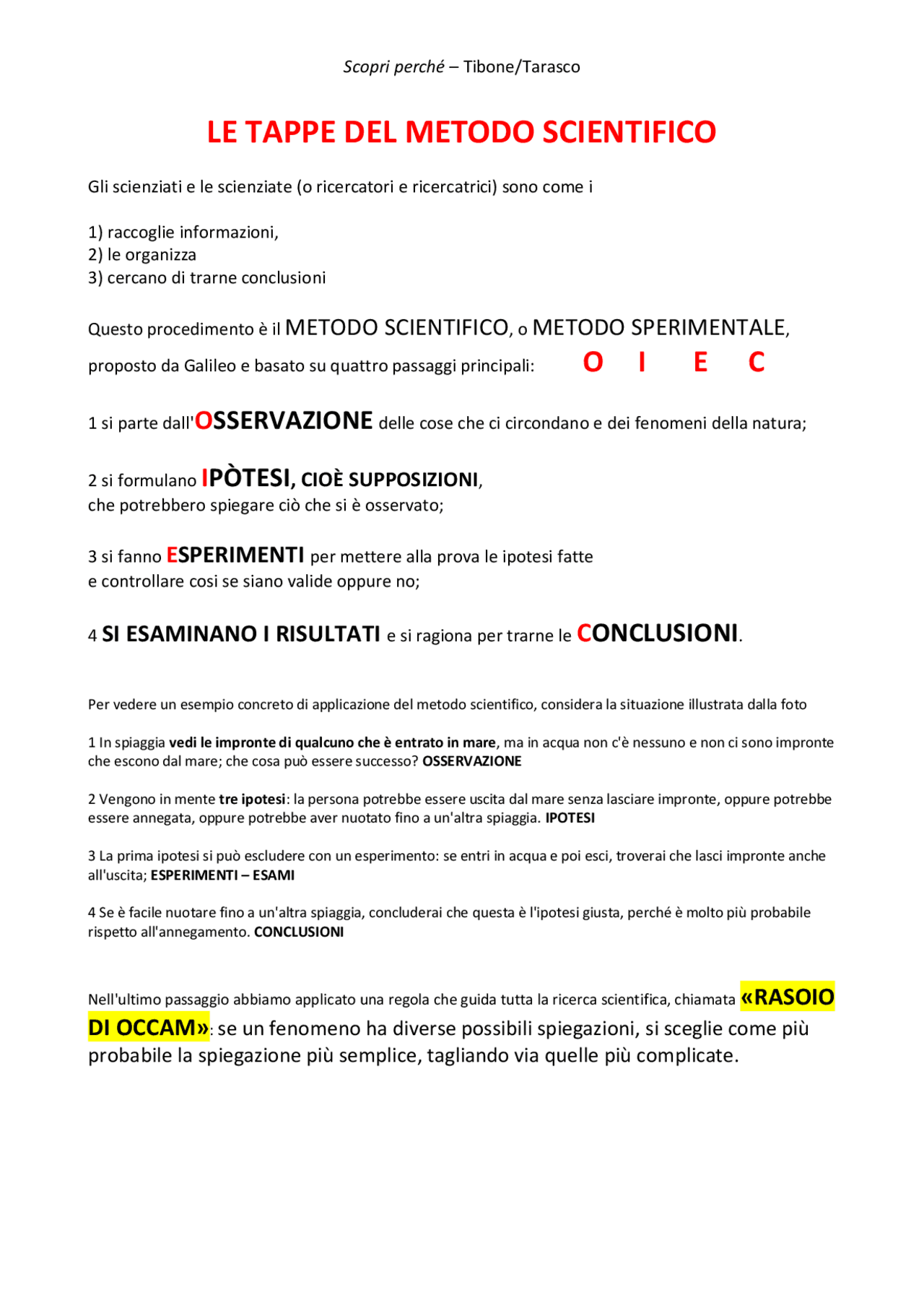 Tappe Del Metodo Scientifico Scienze Classiche E Specifiche Schemi