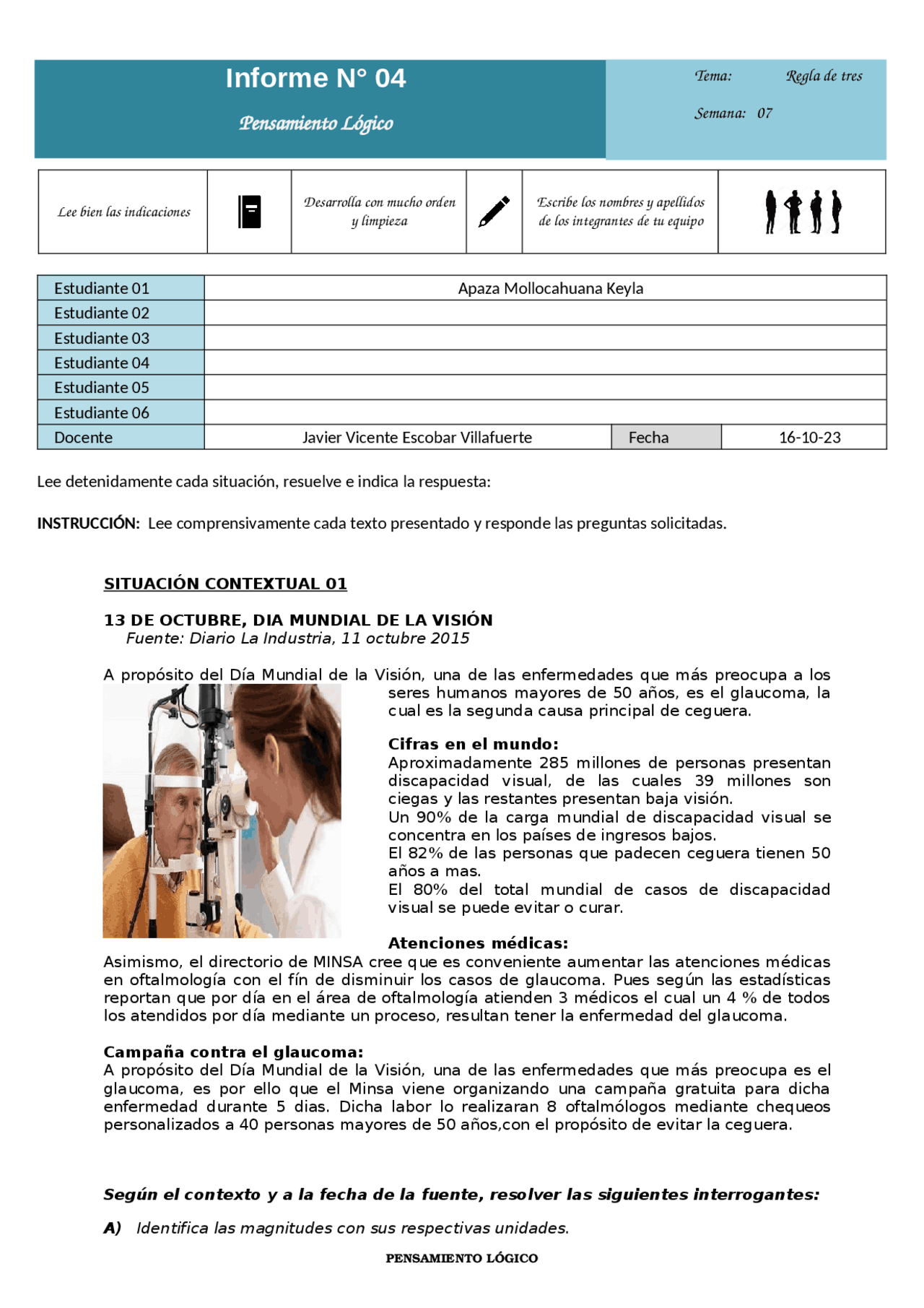 Pensamiento Logico E Introduccion Ejercicios De Matemáticas Docsity