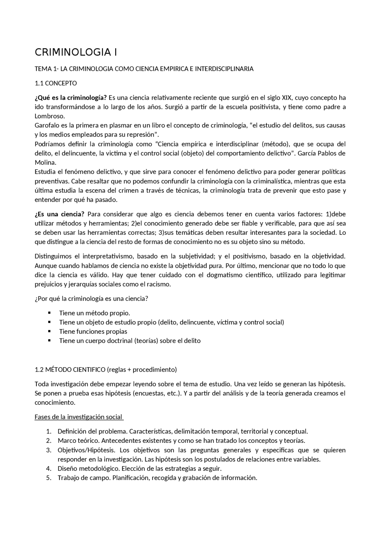 Apuntes Criminología I Apuntes De Criminología Docsity