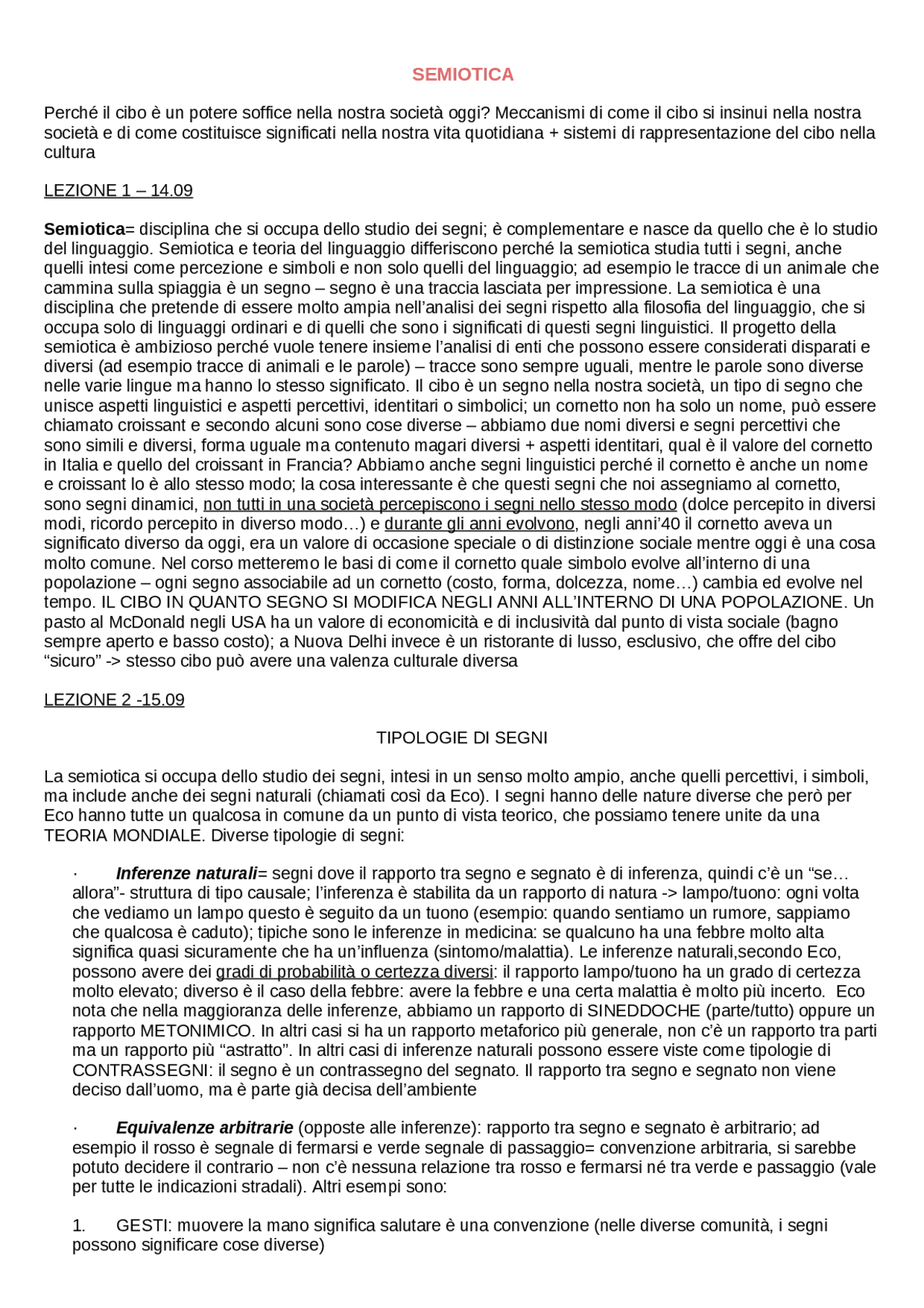 Appunti Corso Di Semiotica Appunti Di Semiotica Docsity
