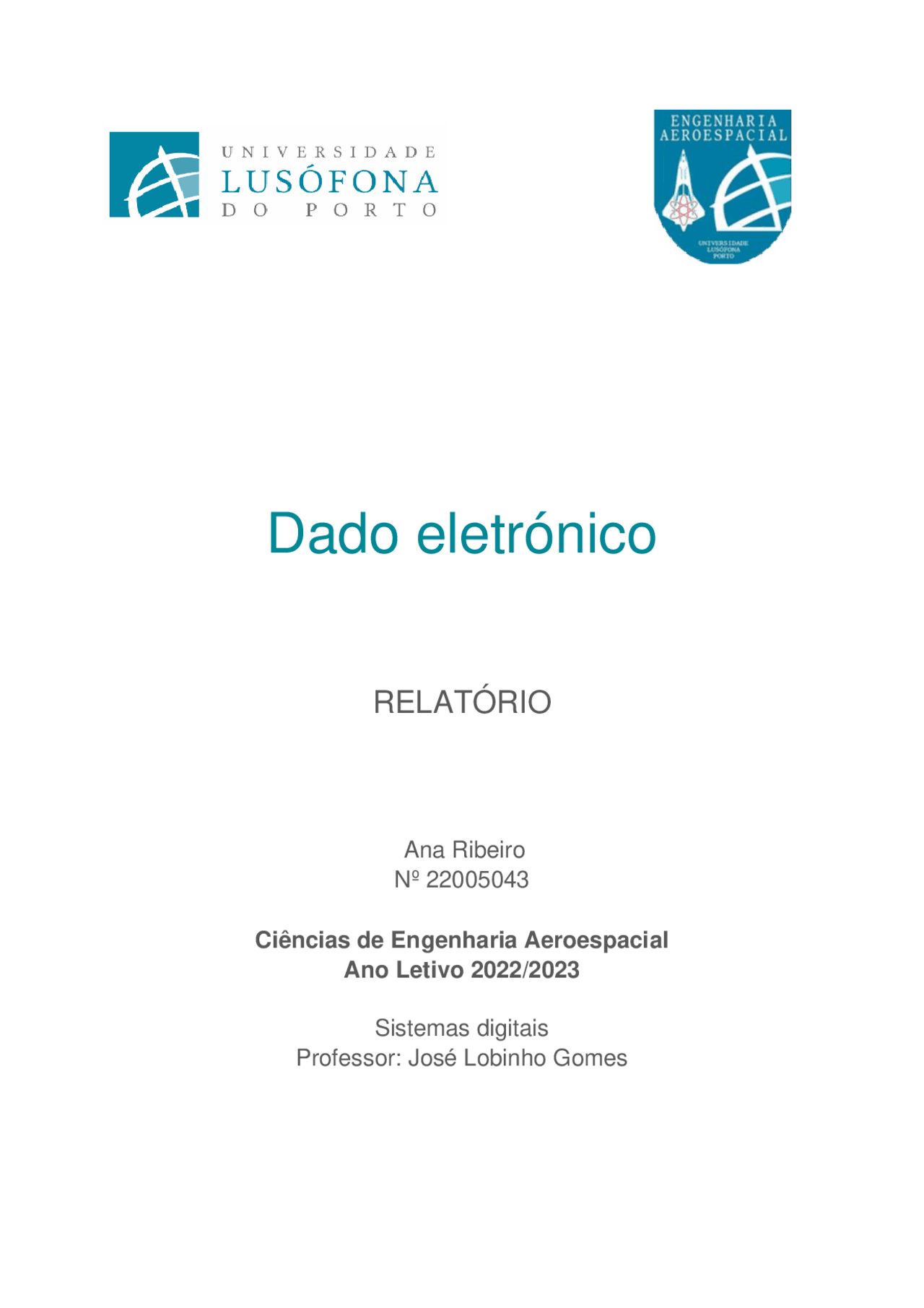 Dado Eletrónico Sistemas Digitais Exercícios Design De Sistemas