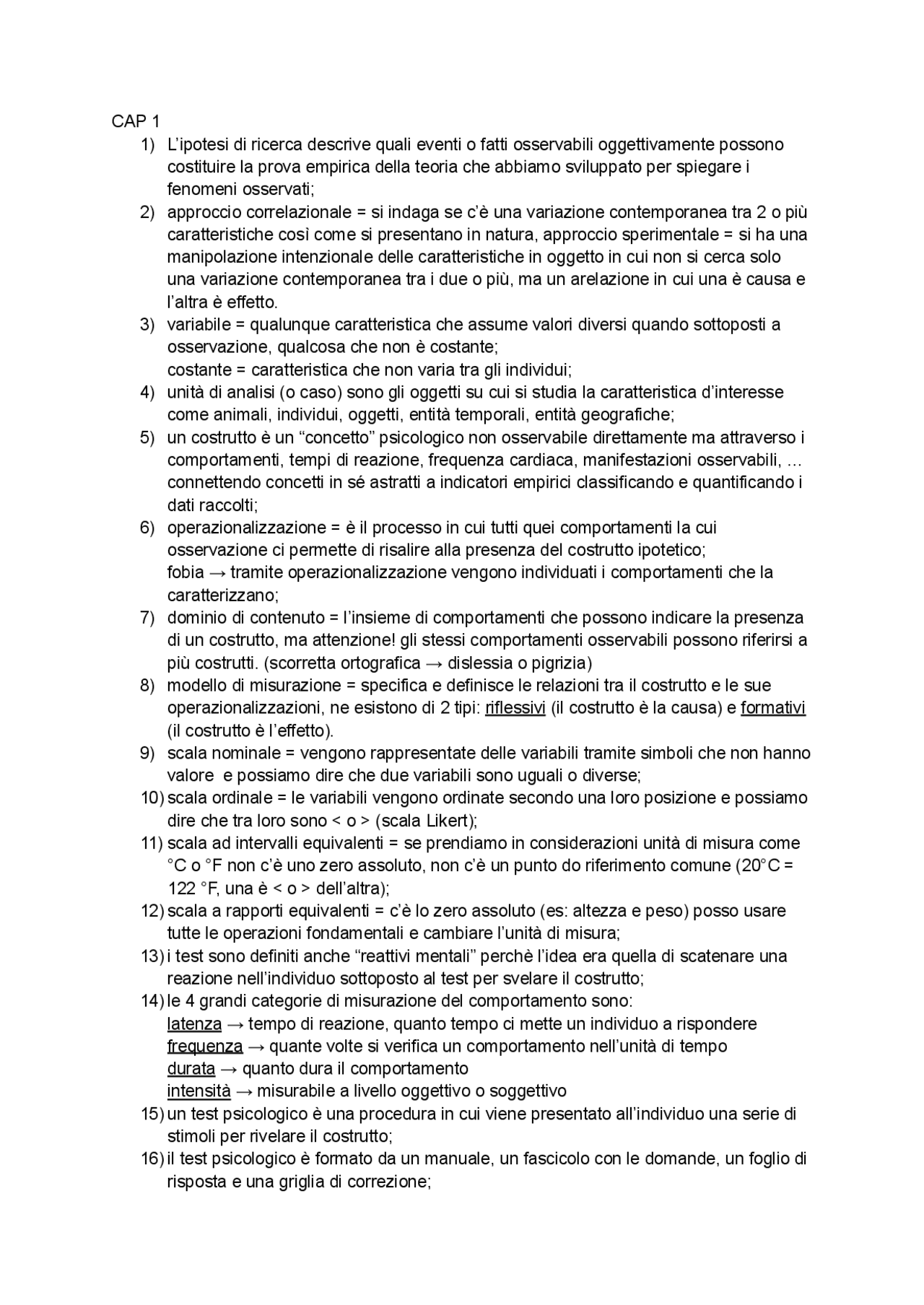 Domande Con Risposta Prove Desame Di Psicometria Docsity