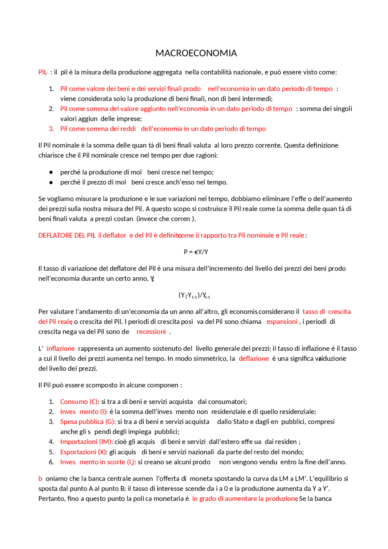 MACROECONOMIA dispensa completa | Dispense di Macroeconomia | Docsity