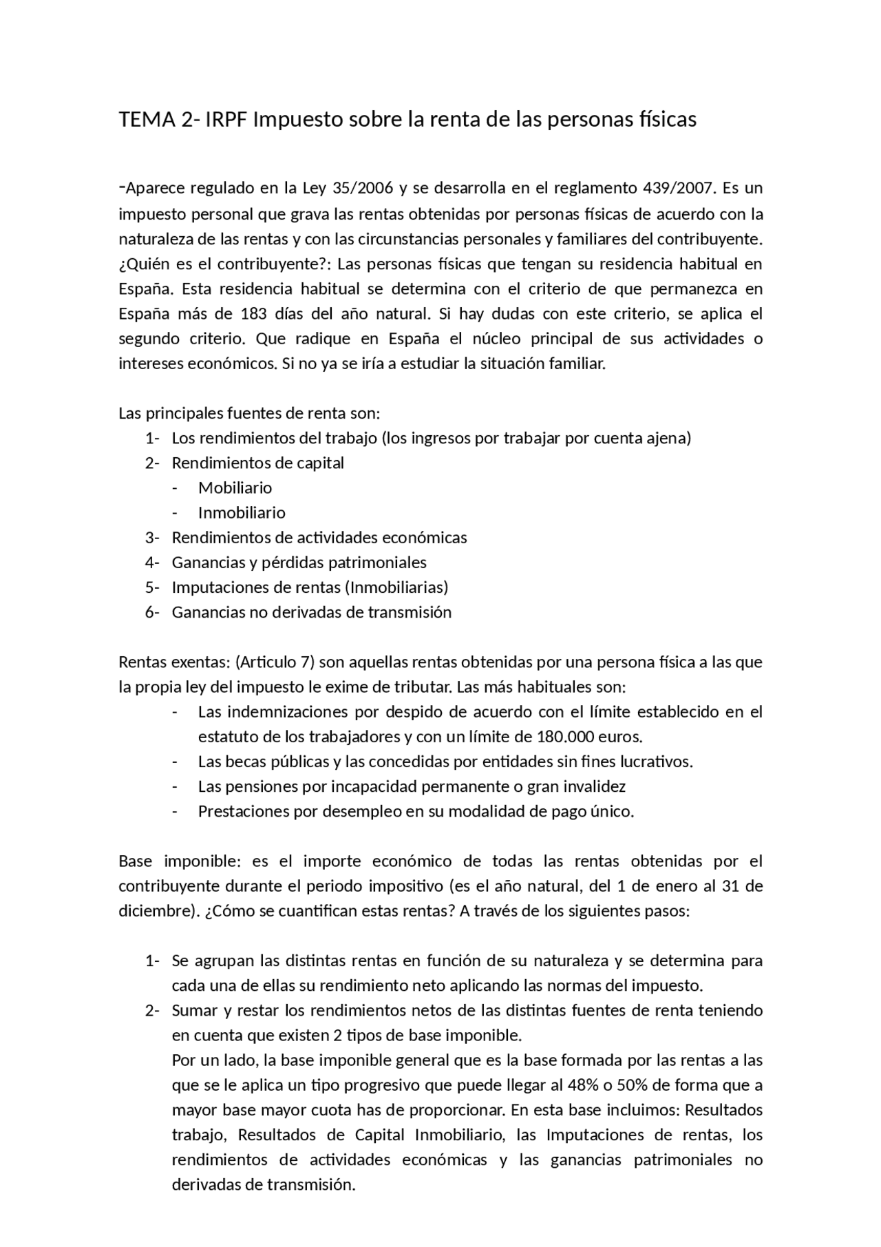Se Trata De Un Documentos Que Resume Los Impuestos De Renta Sobre Las
