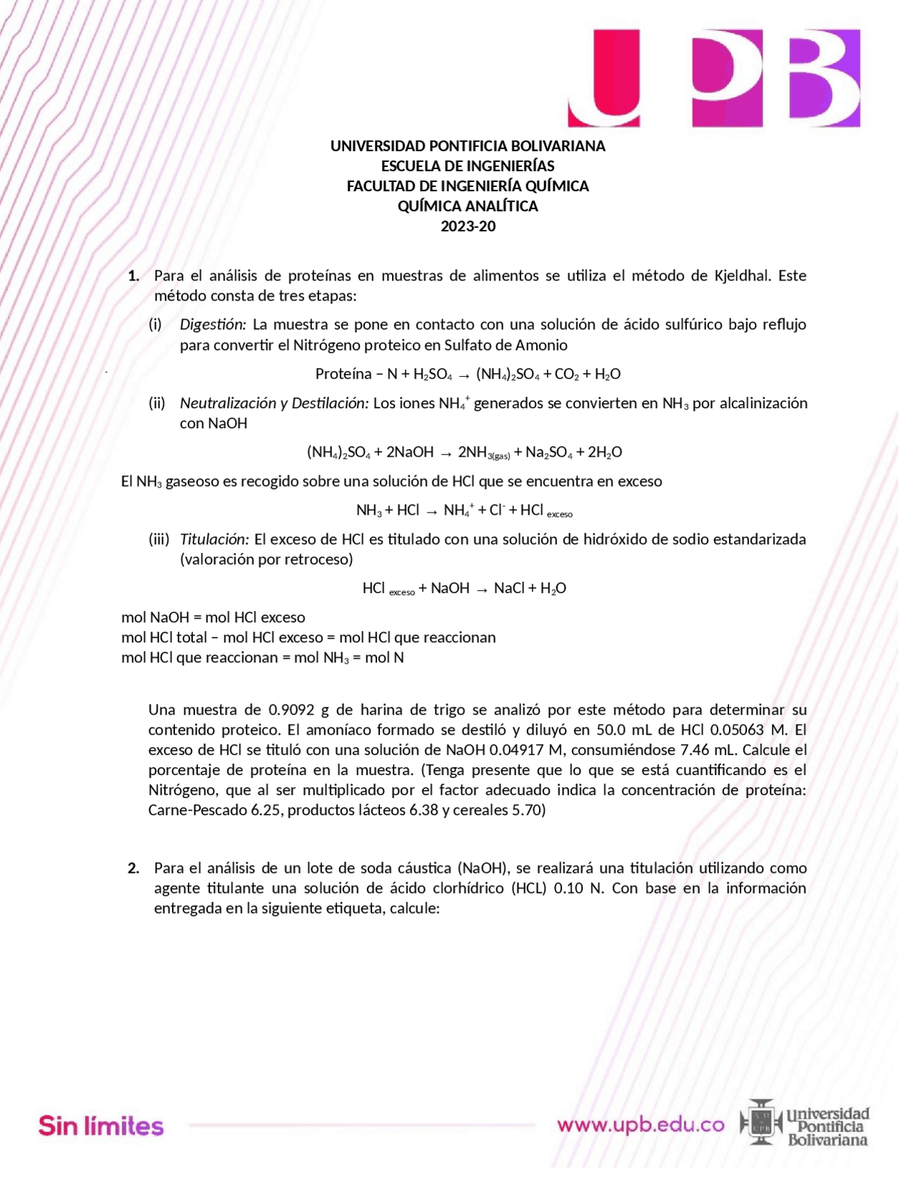 Ejercicios Quimica Analitica Ejercicios De Química Analítica Docsity